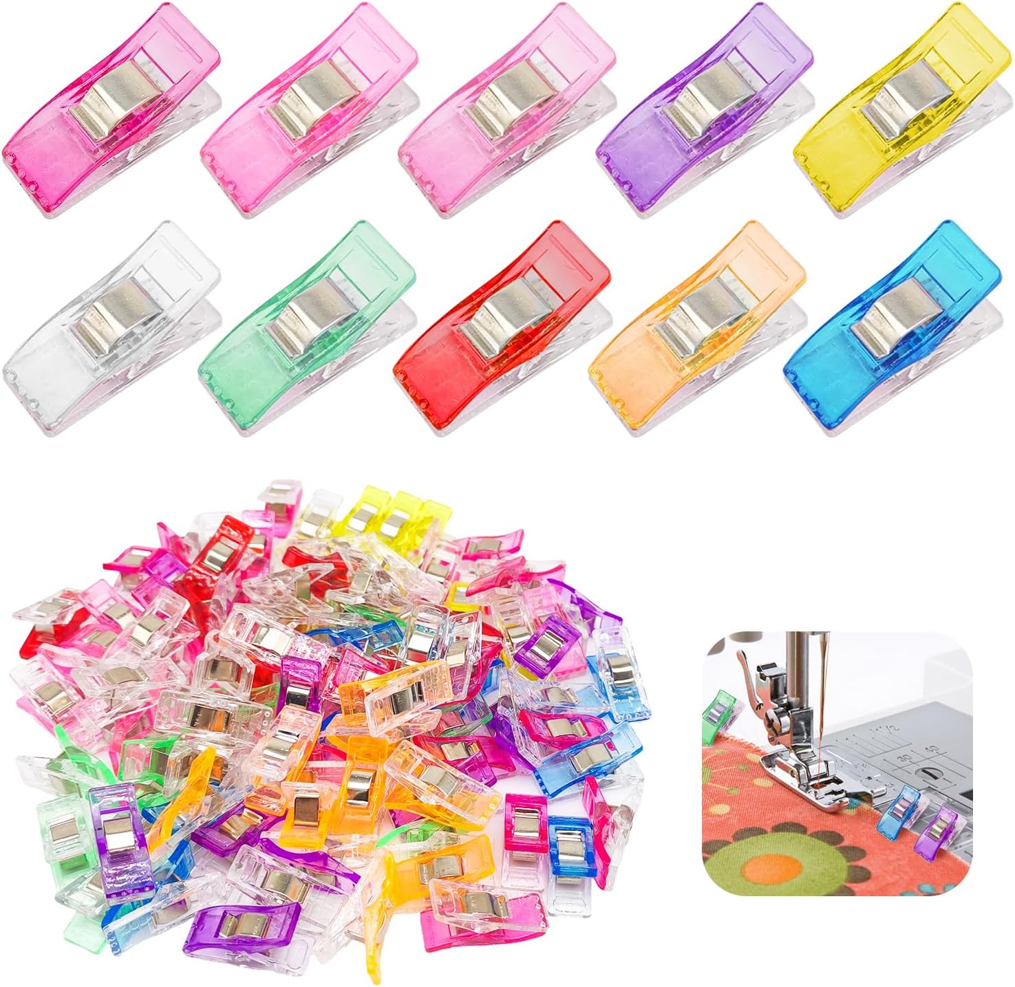 Amazon.com : GeeRic Sewing Clips, 100PCS Premium Quilting Clips ...