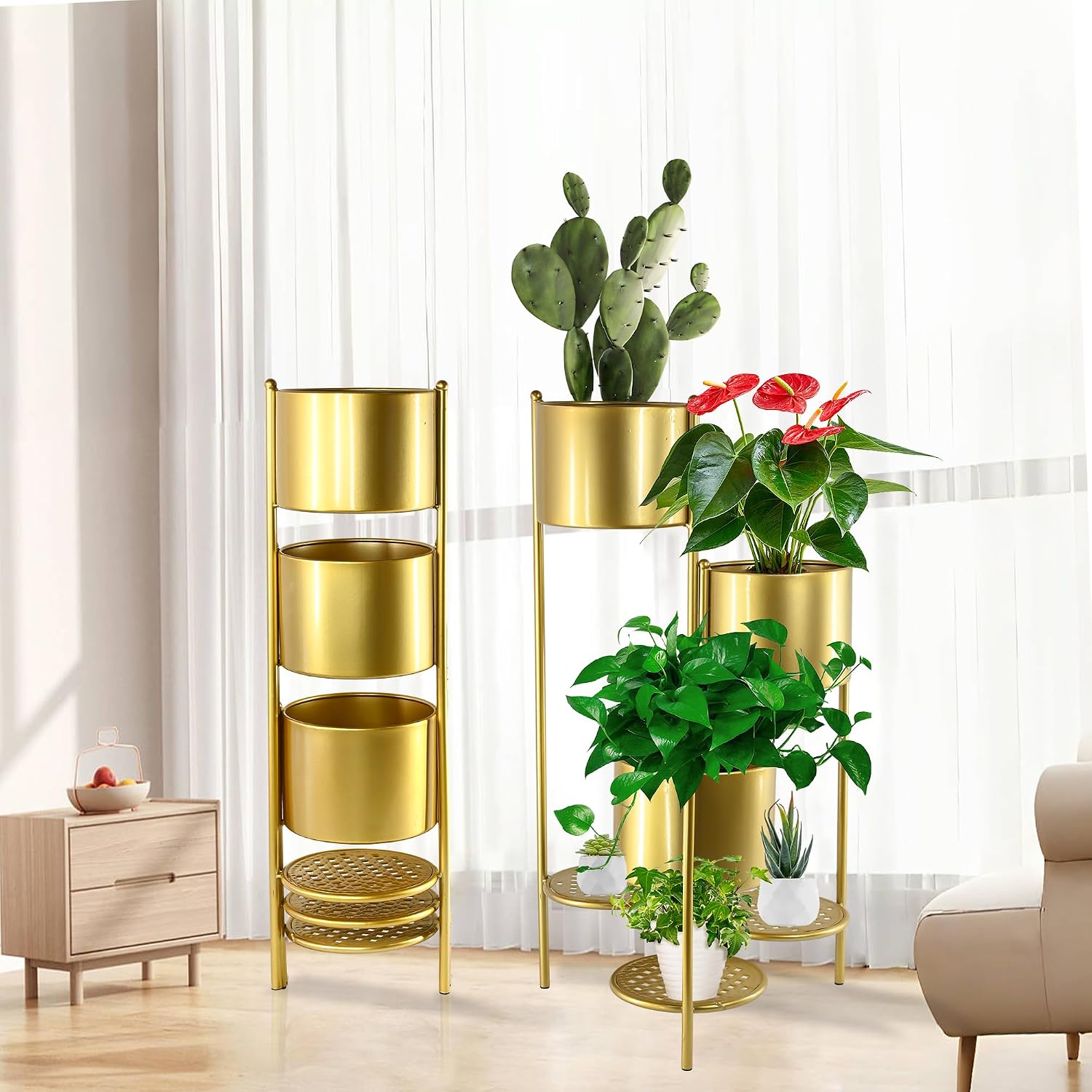 Gold Metal Plant Stand