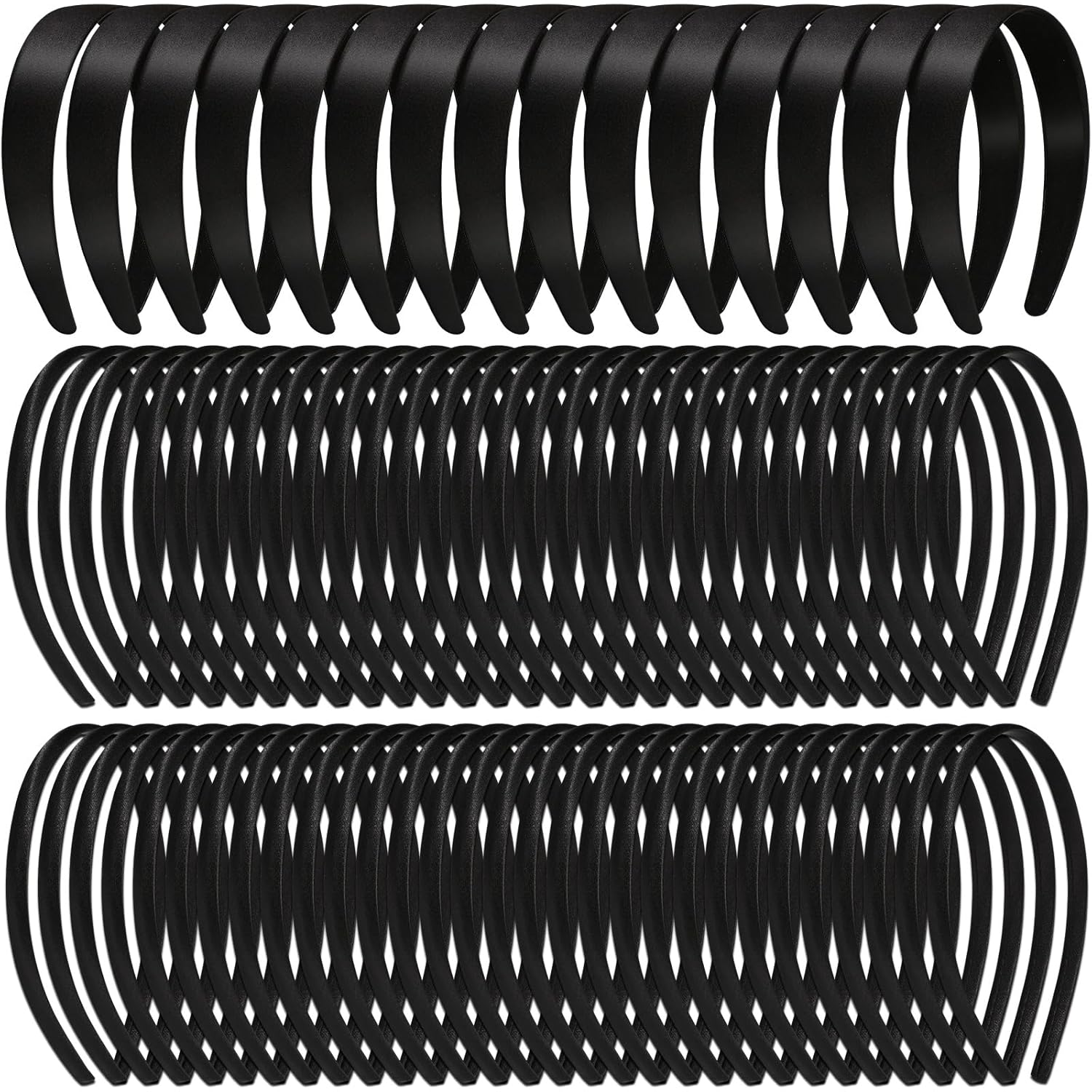 Amazon.com : Censen 75 Pcs Satin Headbands Assorted Size DIY Satin ...