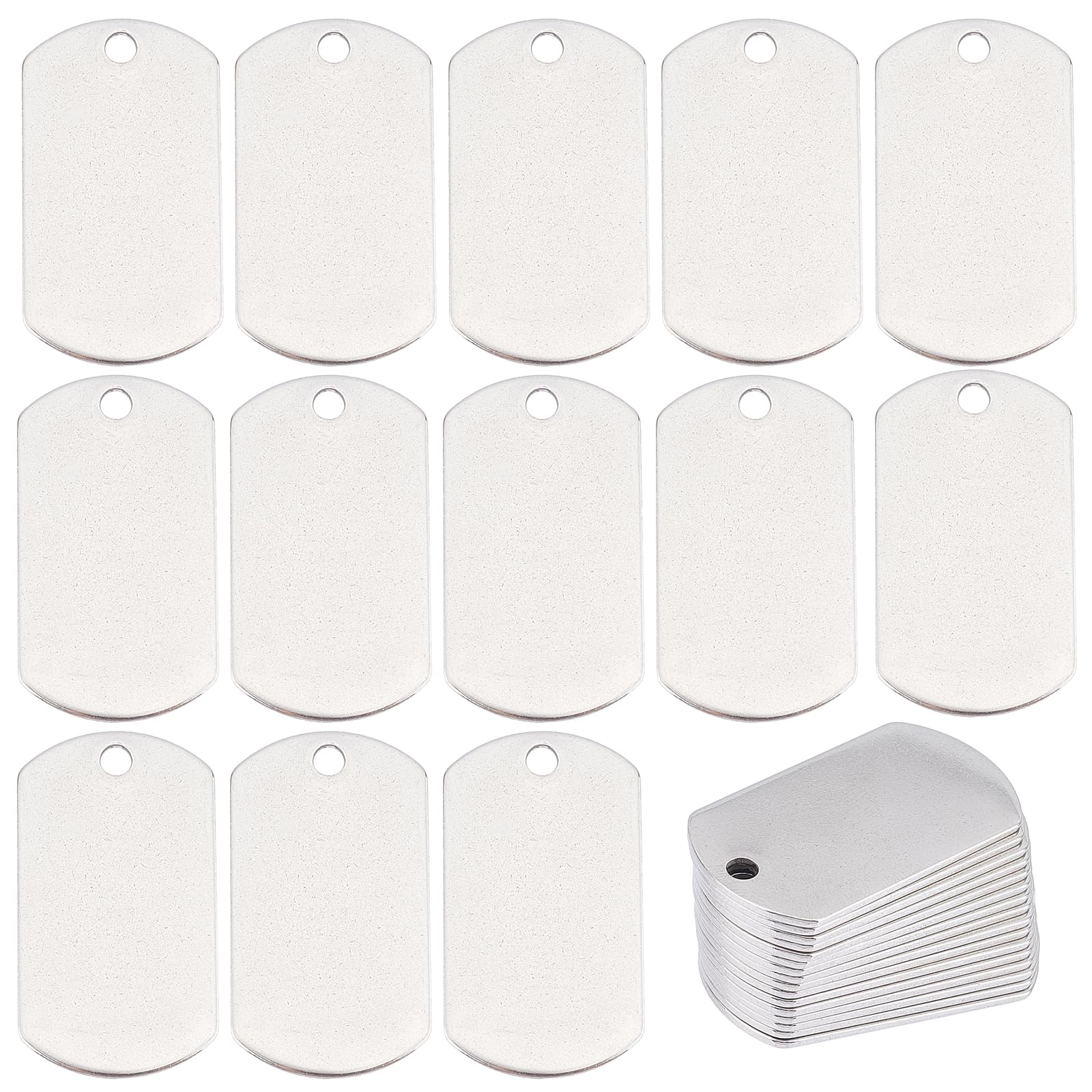 SUNNYCLUE 1 Box 50Pcs Blank Charms Stainless Steel Stamping Blanks ...