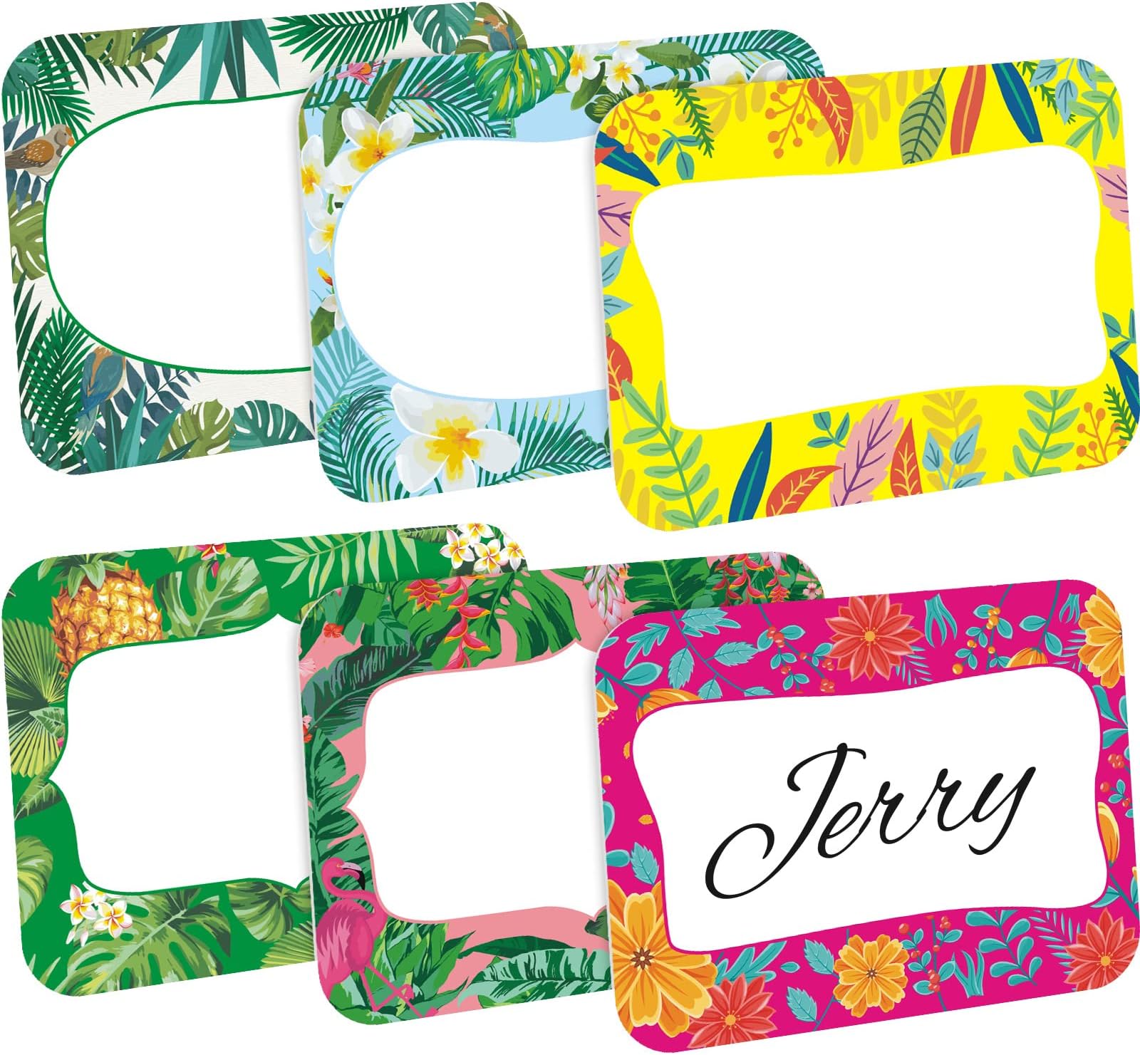 Amazon.com : Pajean 240 Pcs Hawaii Name Tags Self Adhesive Gift Tags ...