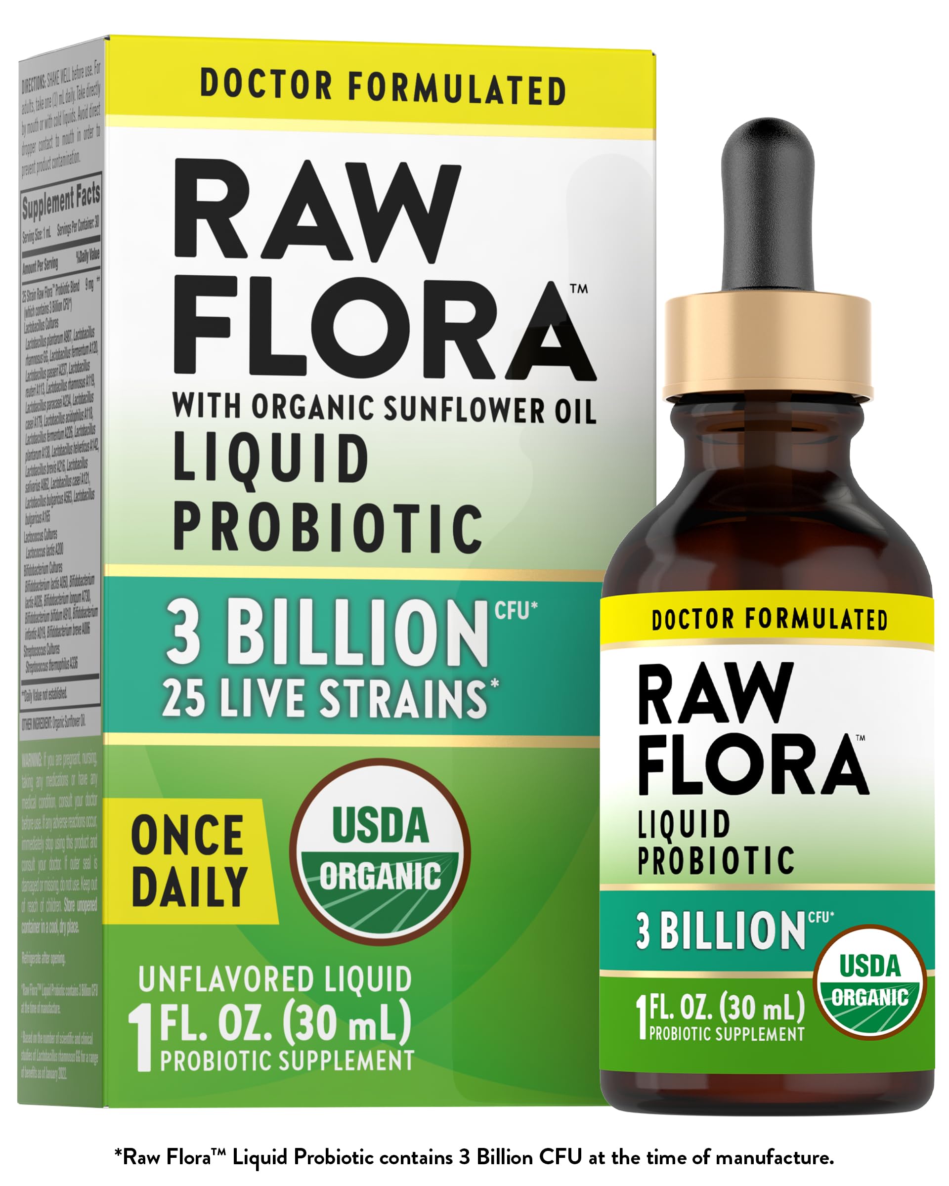 Amazon.com: Raw Flora USDA Organic Liquid Probiotic | Doctor Formulated ...