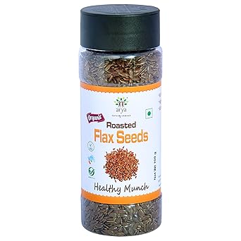 Arya Farm Certified Organic Roasted Flax Seeds, 200g ( Alsi/ Agase ...