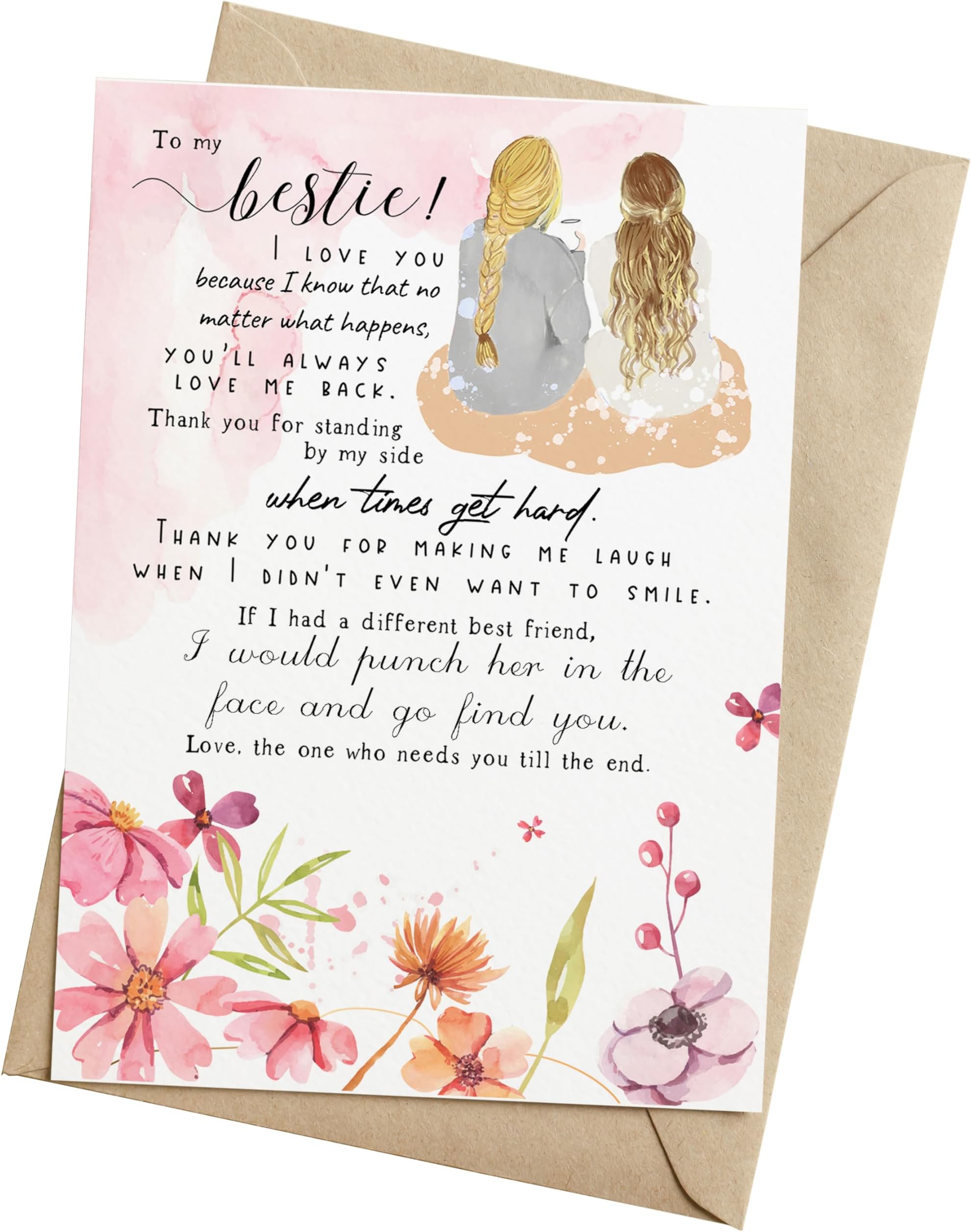 Amazon.com : Old English Co. Best Friend Birthday Card for Female ...