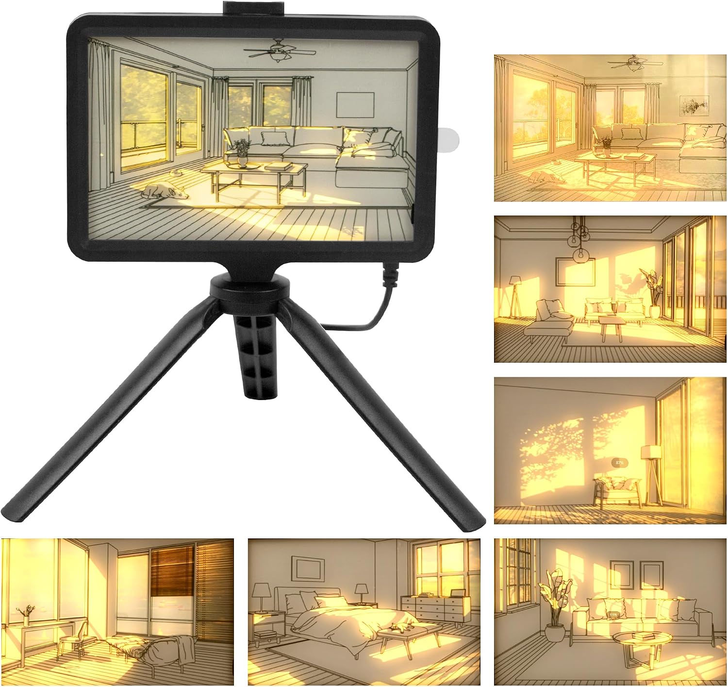 Amazon.com: LED Lighting Painting Desk Lamp - Two Sides Different Scene ...