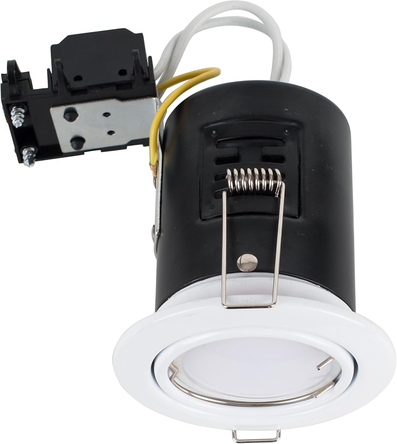 MiniSun | Fire Rated Gloss White Tiltable GU10 Recessed Ceiling ...