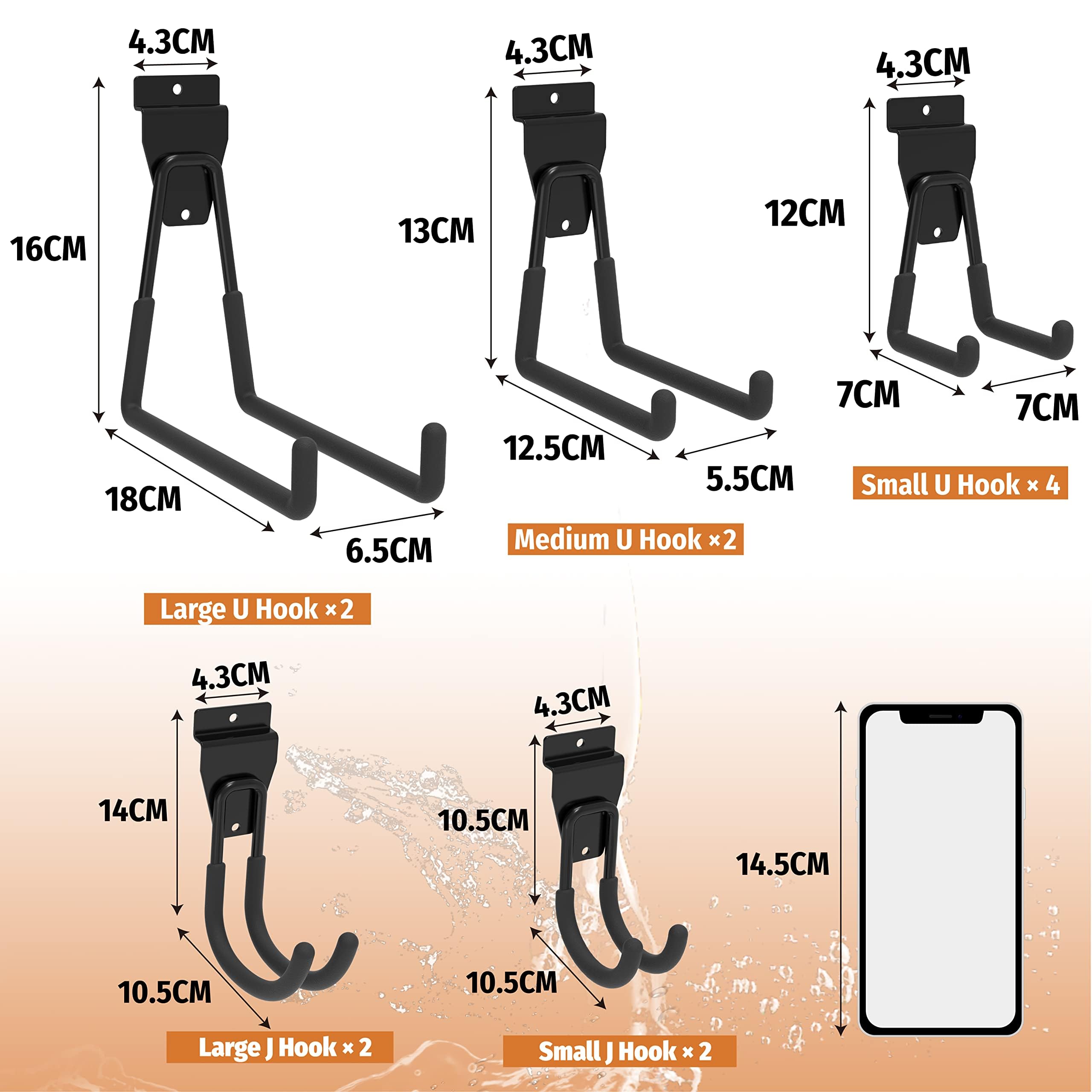 Snapklik.com : Slatwall Accessories, Multi Sizes Slatwall Hooks, Slat ...