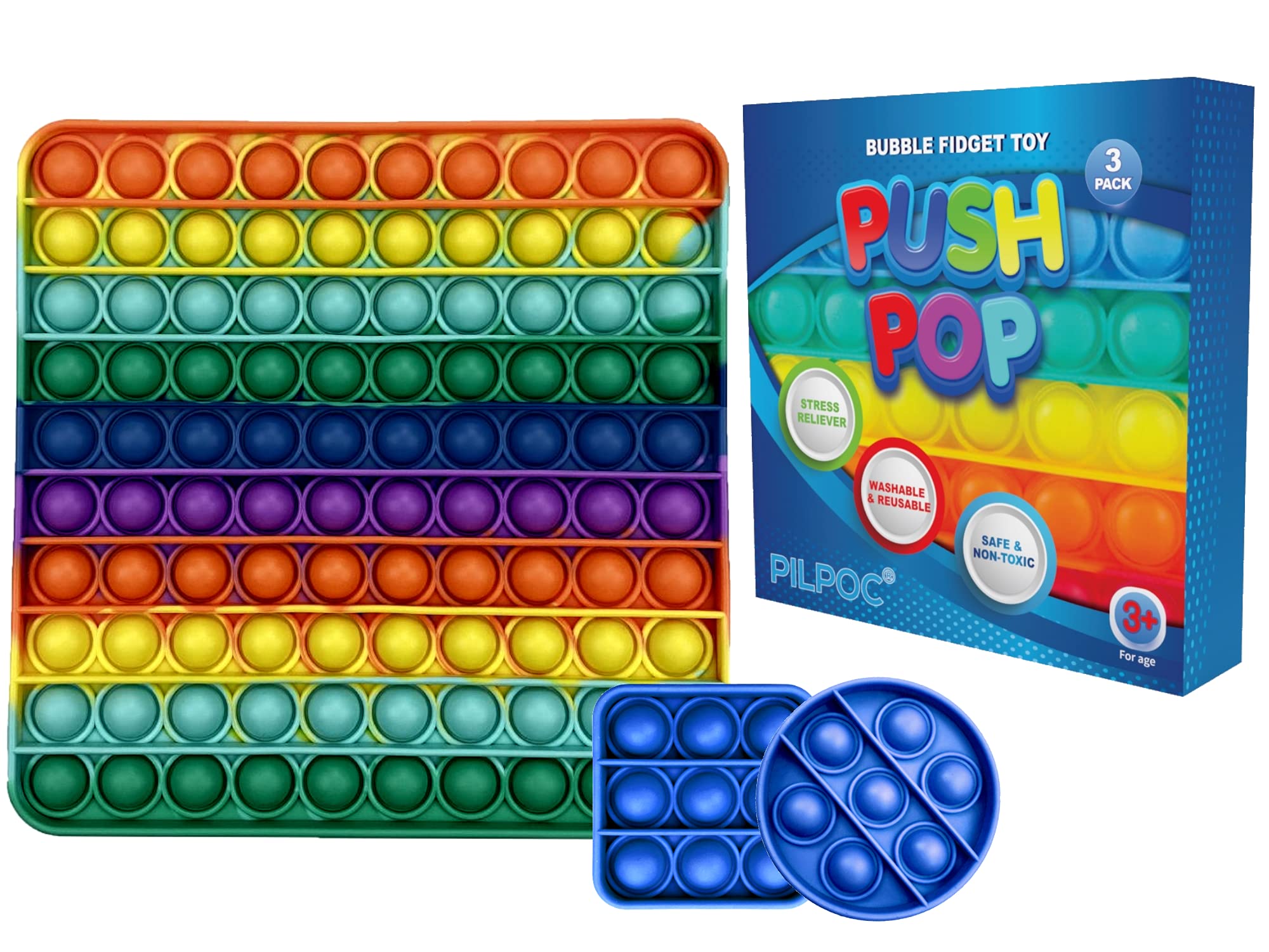 Buy PILPOC Pop Its Fidget Toys Push Pop Fidget Poppers Sensory Toys ...