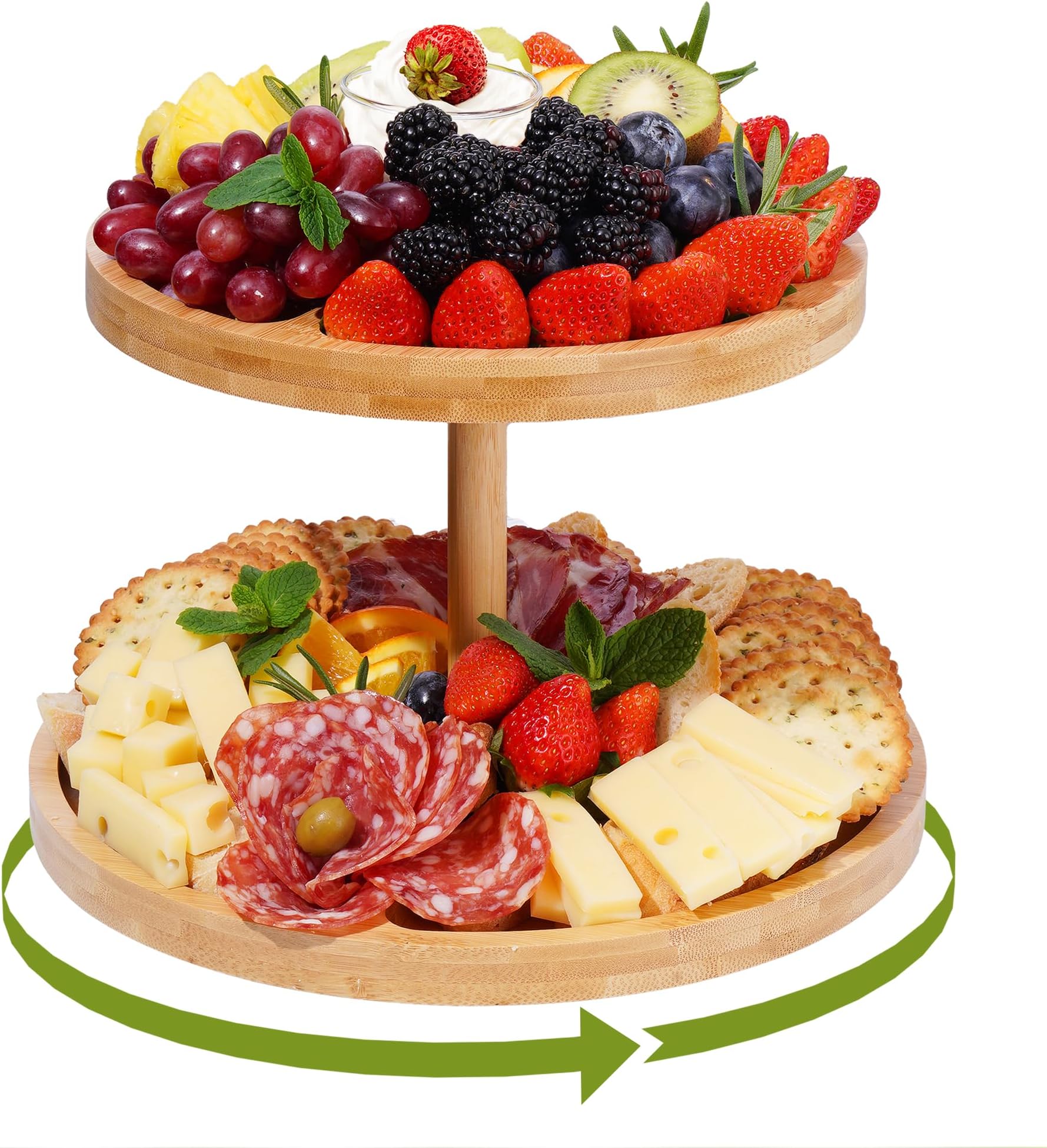 Amazon.com: UTCG 5-in-1 Bamboo Charcuterie Board - 360° Rotating ...