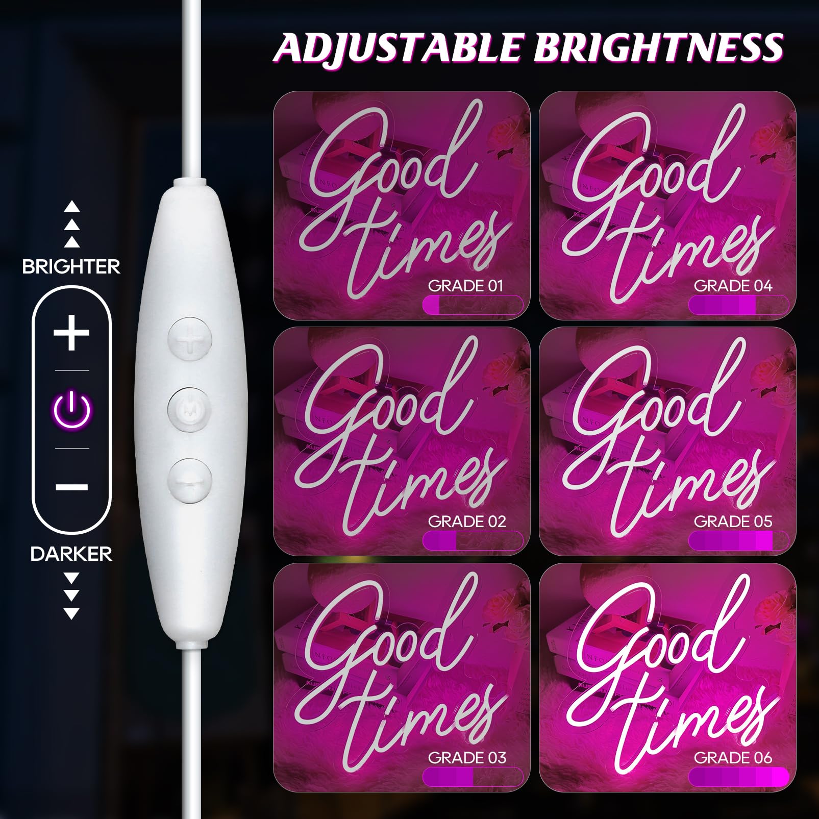 Snapklik.com : Good Times Neon Signs, LED Neon Light Sign For Wall ...