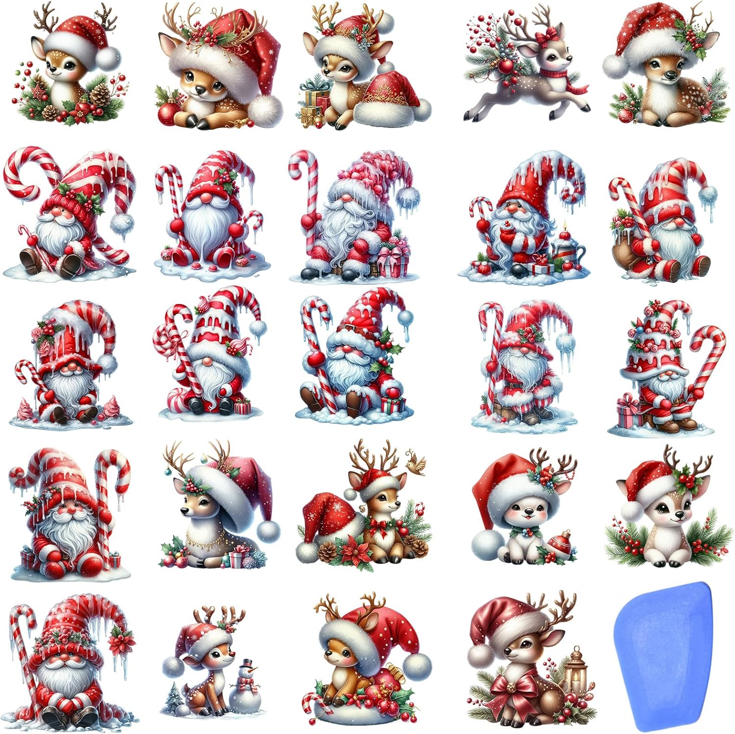 Amazon.com: ZMRU 24 Sheets Vintage Christmas Rub On Transfers for ...