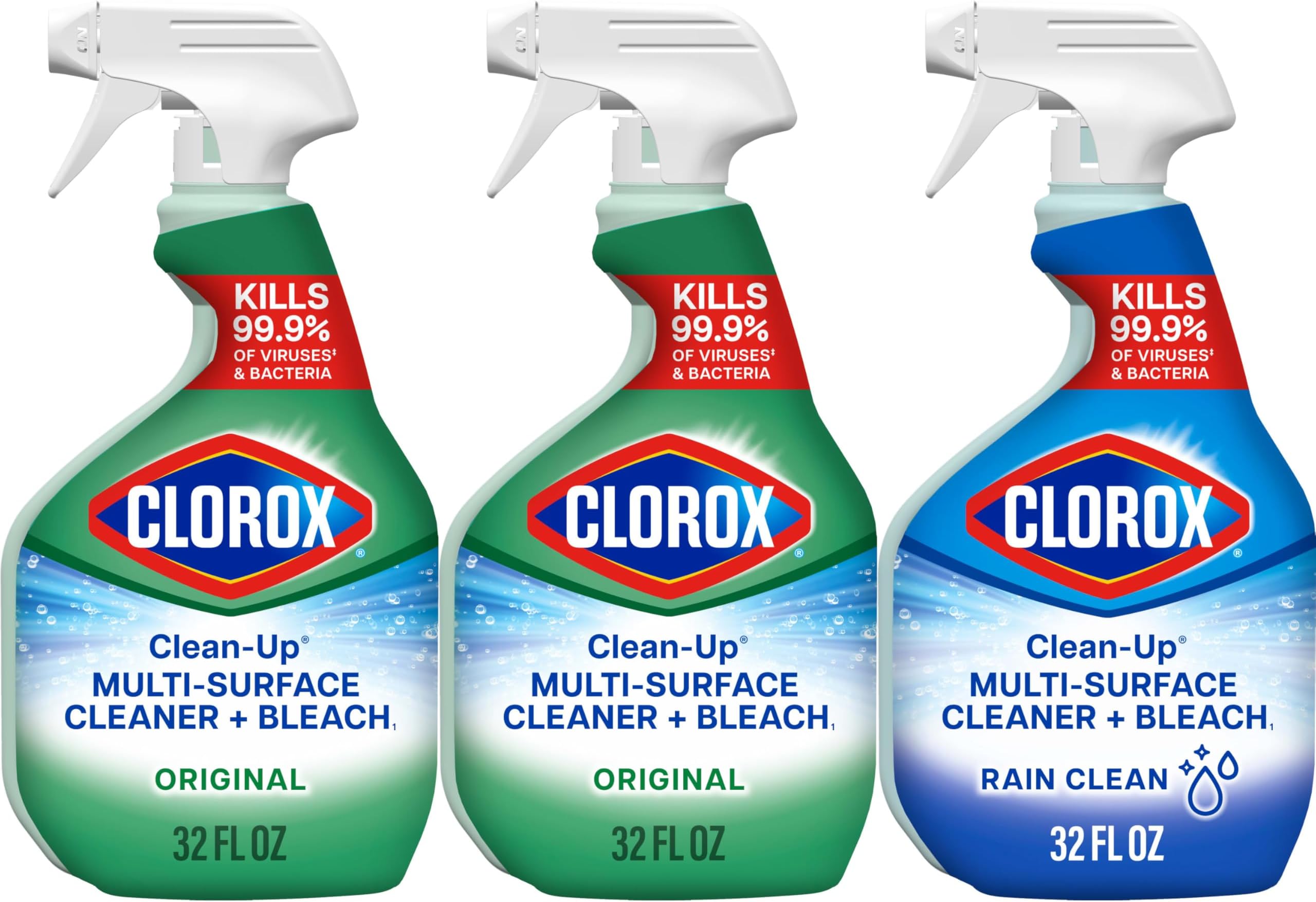 Amazon.com: Clorox Clean-Up Cleaner + Bleach Value Pack, 3 Disinfectant ...