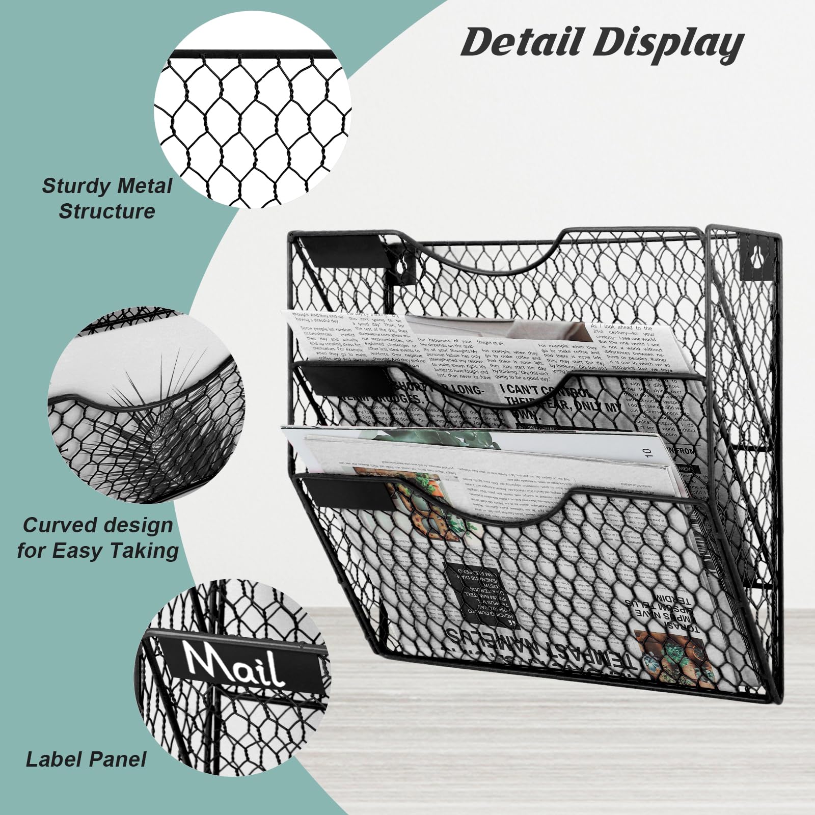 Snapklik.com : EASEPRES Mail Organizer Wall Mount Hanging File Holder ...