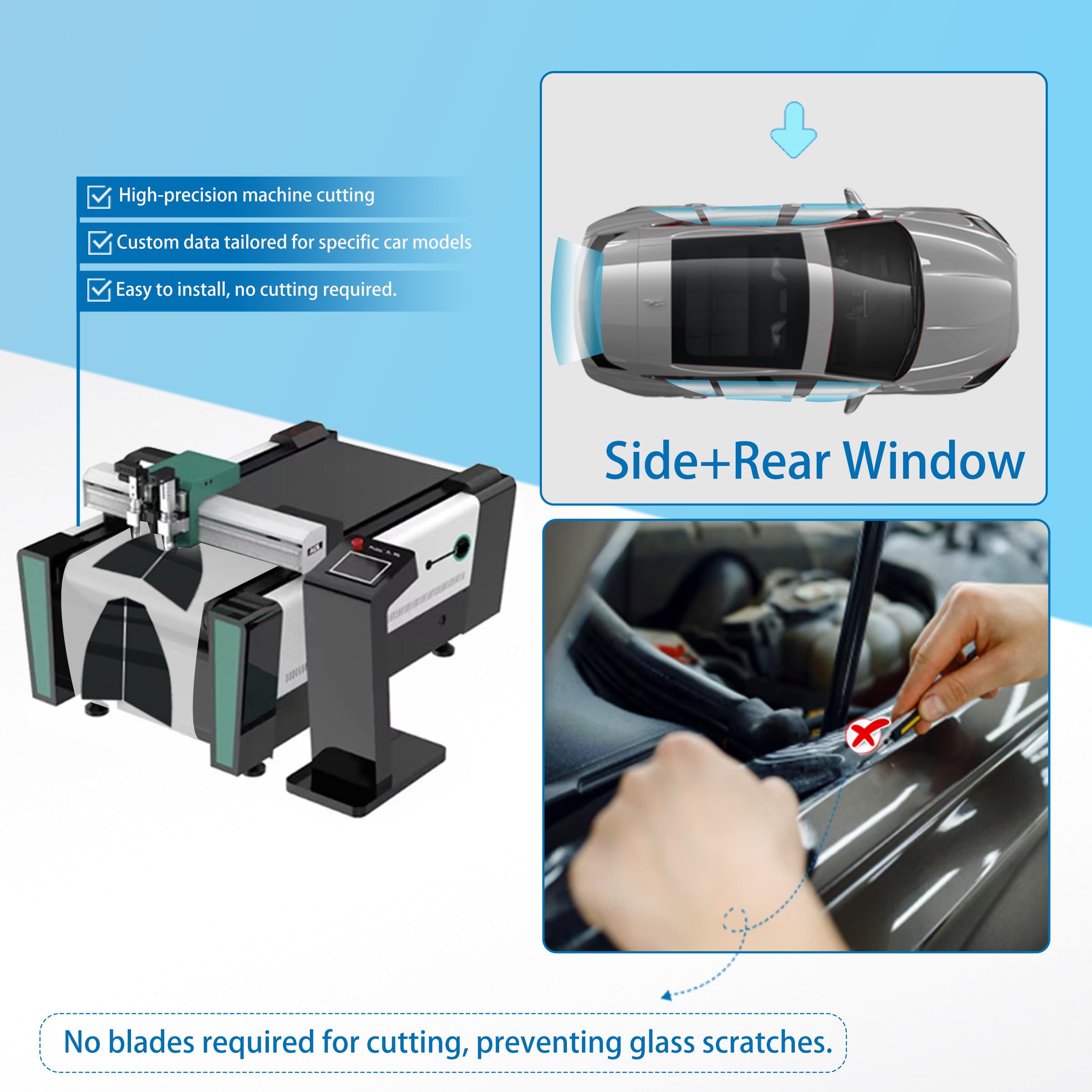 PreCut Window Film For RAM 2500 Crew 2019-2024 All Side...