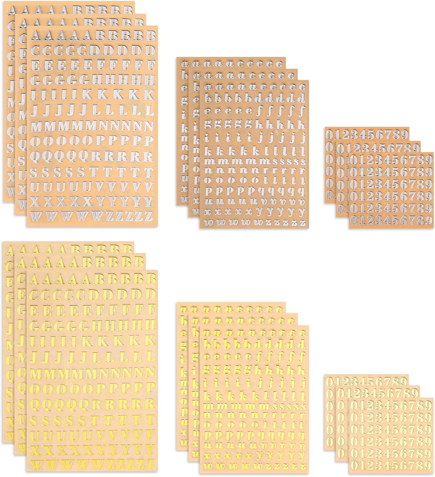 Amazon.com: 18 Sheets Resin Stickers Small Glitter Letter Stickers Mini ...