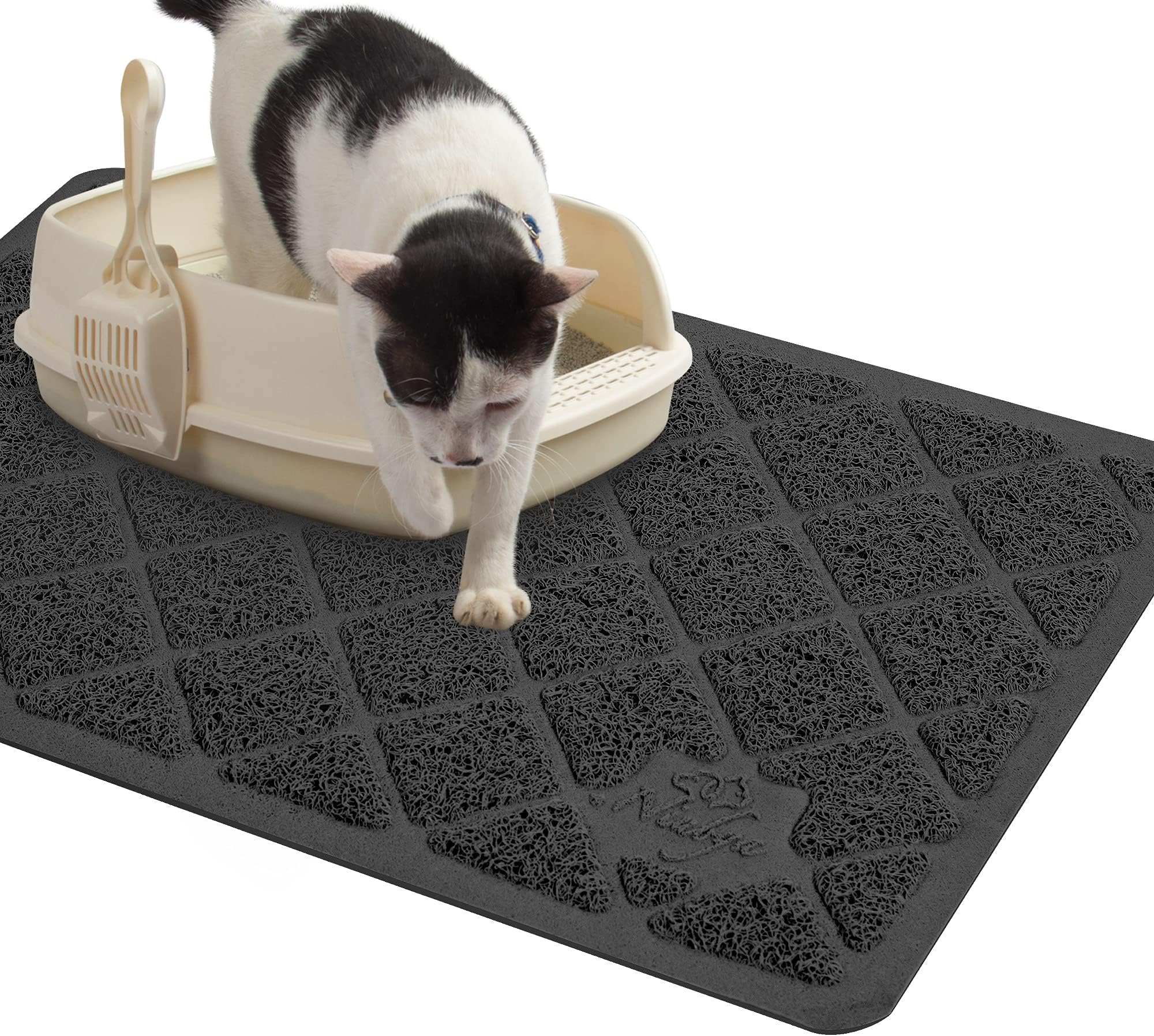 Amazon.com : Niubya Premium Cat Litter Mat, Litter Box Mat with Non ...