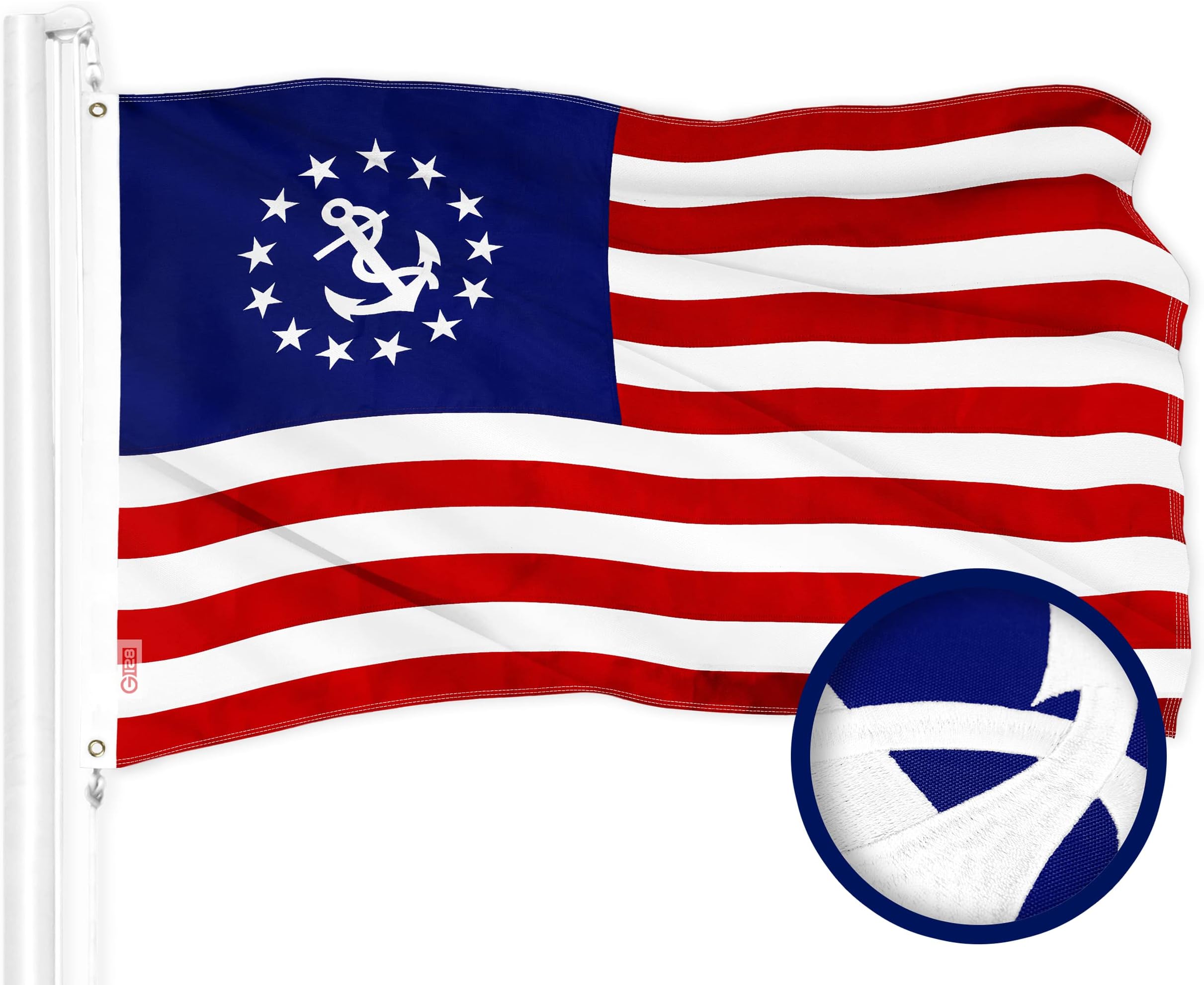 Amazon.com : Mosprovie US Boat Flag 12x18 - Embroidered Stars American ...