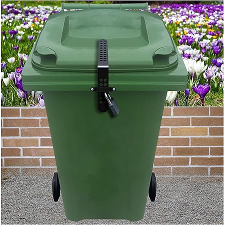 Tough Wheelie Bin Lid Lock Strap - Padlock the Lid Stop Identity Theft ...