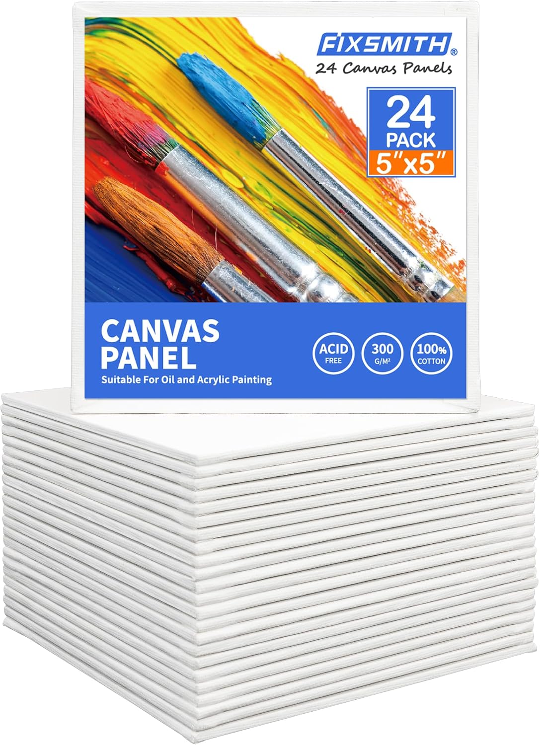 Amazon.com: FIXSMITH Canvas Boards for Painting 5x5 Inch, Super Value ...