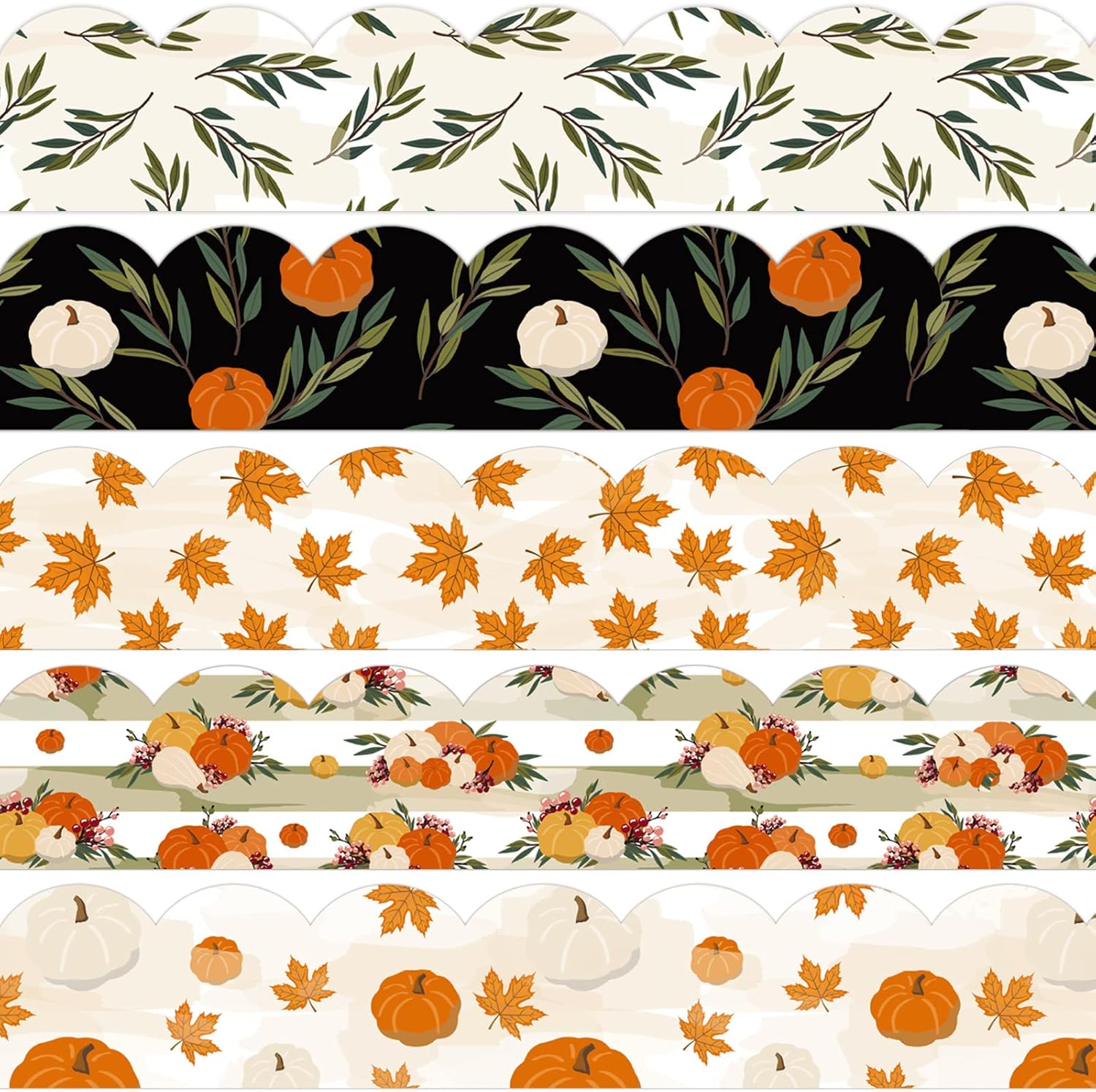 Amazon.com: Whaline 69Ft Fall Thanksgiving Bulletin Board Borders ...