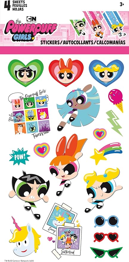 Amazon.com: Power Puff Girls - Standard 4 Sheet Stickers Standard ...
