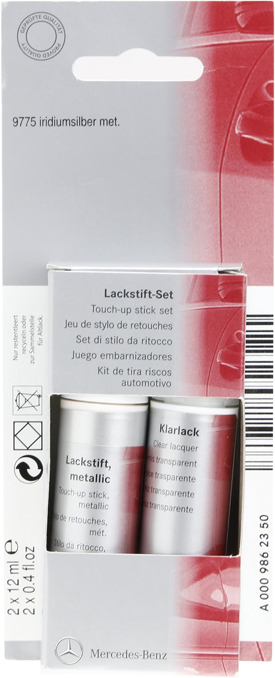 Amazon.com: Mercedes-Benz Touch-Up Paint Stick Set Smoke Silver 9702 ...