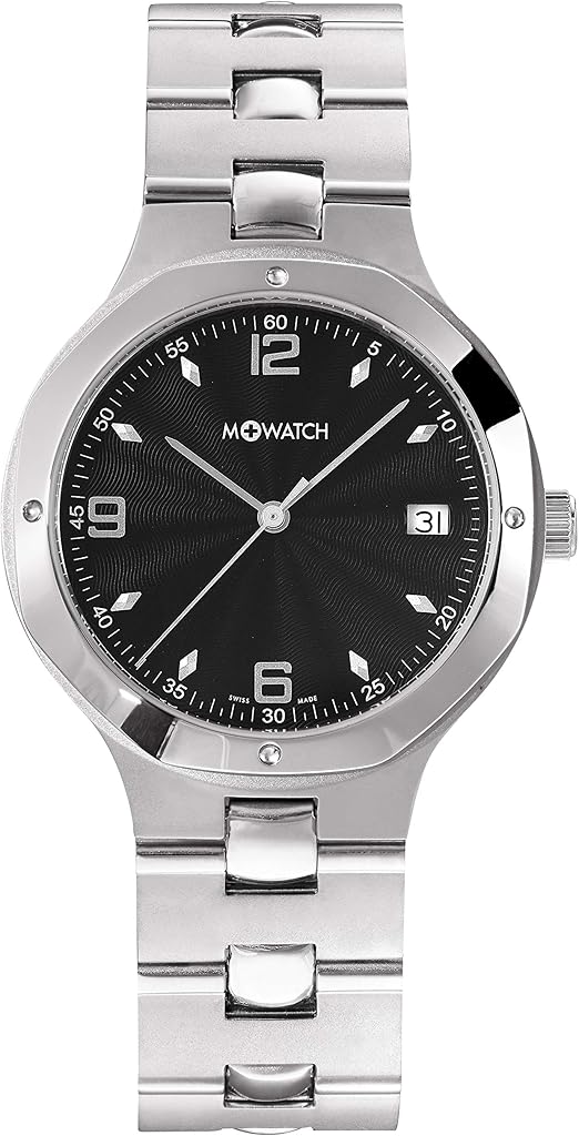 M WATCH Swiss Made Classic Damen-/ Herren-Uhr, Schwarzes Zifferblatt ...