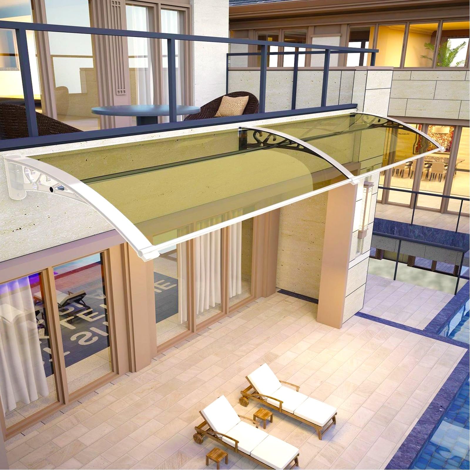 Wooden Window Awning Designs YVYKFZD Modern Design Transparent Front