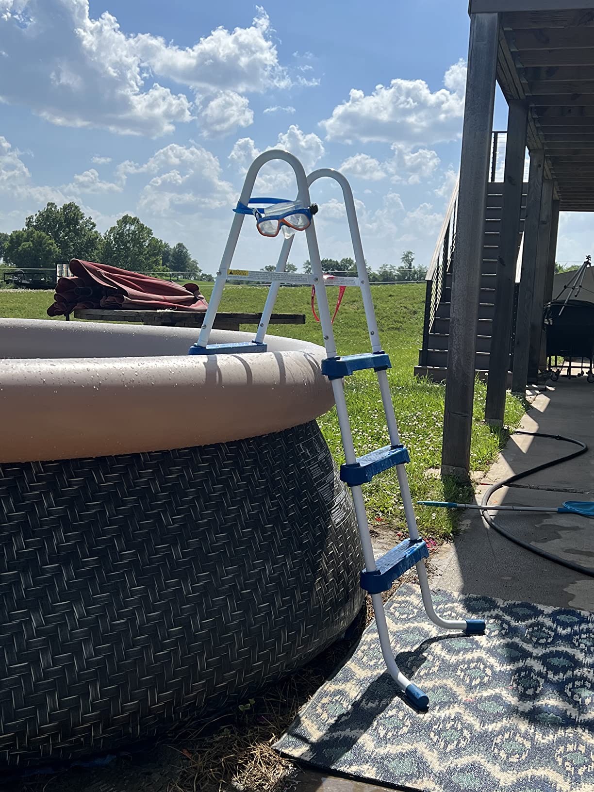 Amazon.com: Summer Waves 36 Inch SureStep 3 Step Heavy Duty Steel ...