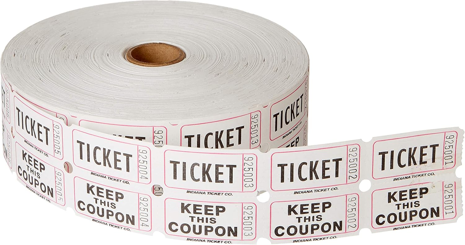 Amazon.com: Vibrant White Double Ticket Rolls - 2" x 2" (1 Roll of ...