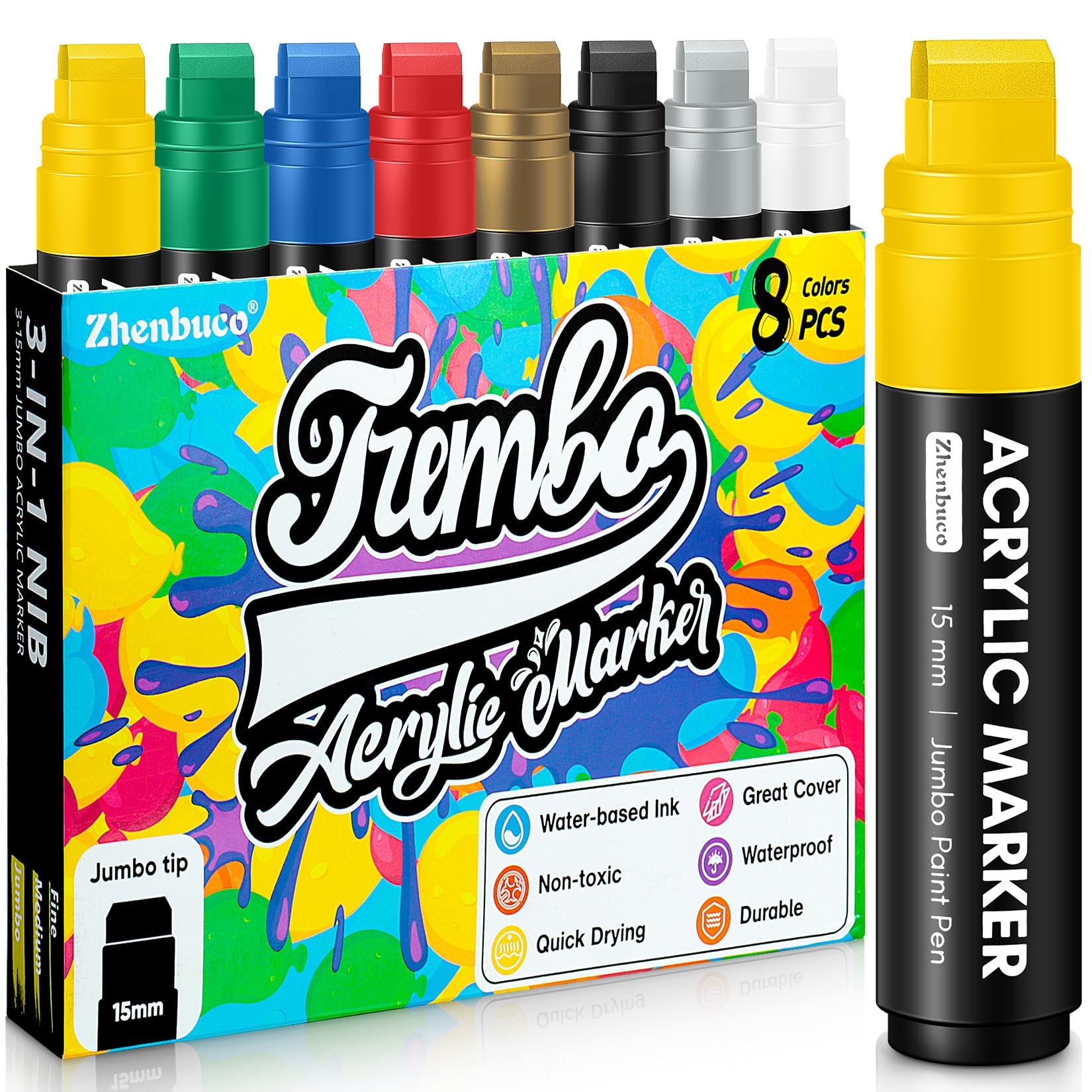 Poster Markers Graffiti Markers Bromobiz 3pcs White Jumbo , 15mm Wide ...