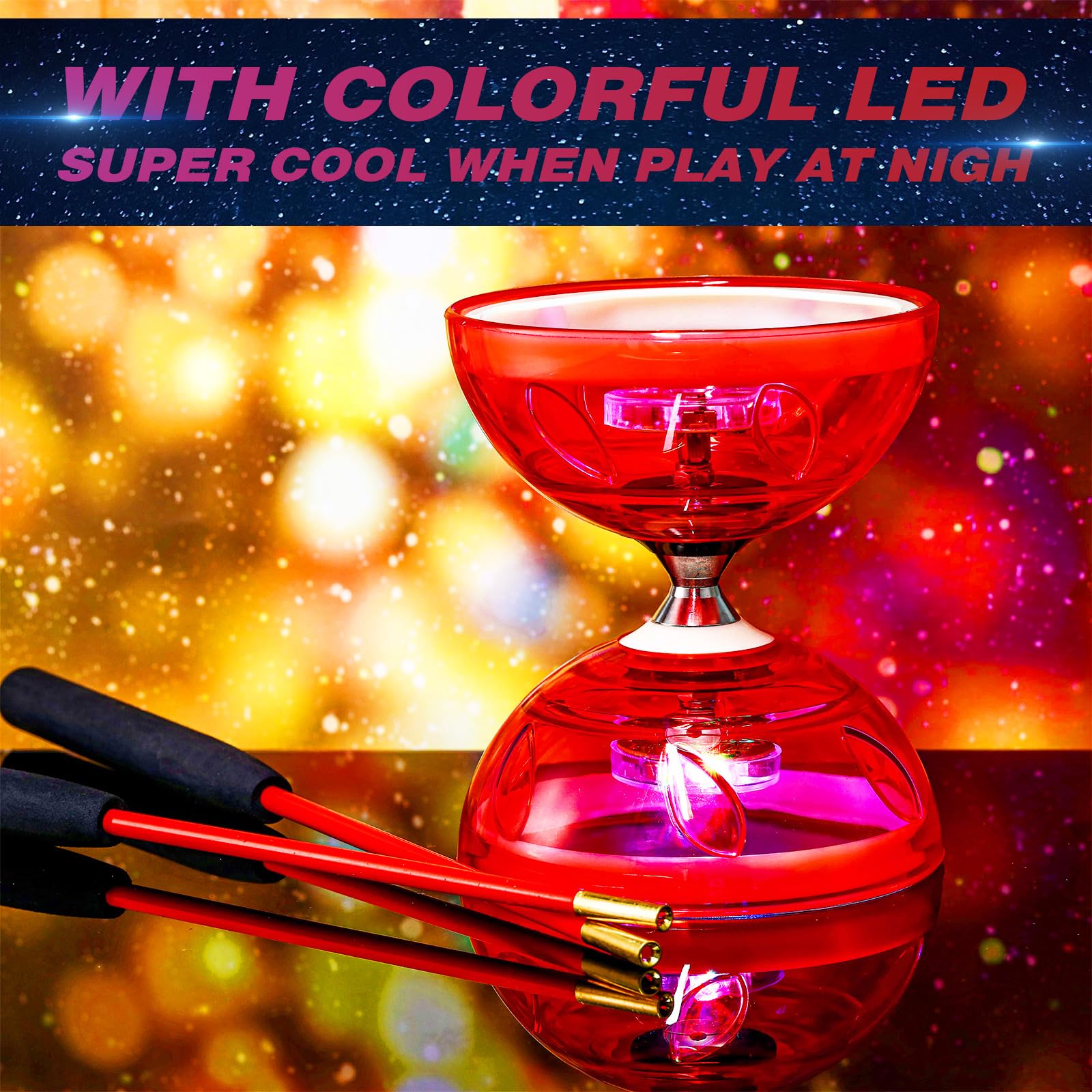 Snapklik.com : Simgoing Chinese Yoyo Diabolo Set Includes Colorful LED ...