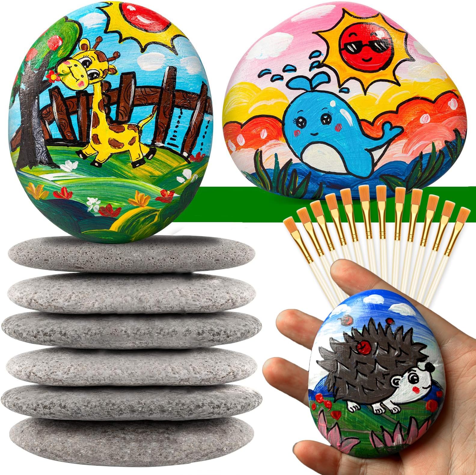 Amazon.com: [About 30 PCS - 34 PCS](18.3 Pounds) Painting Rocks,3.22"-4 ...
