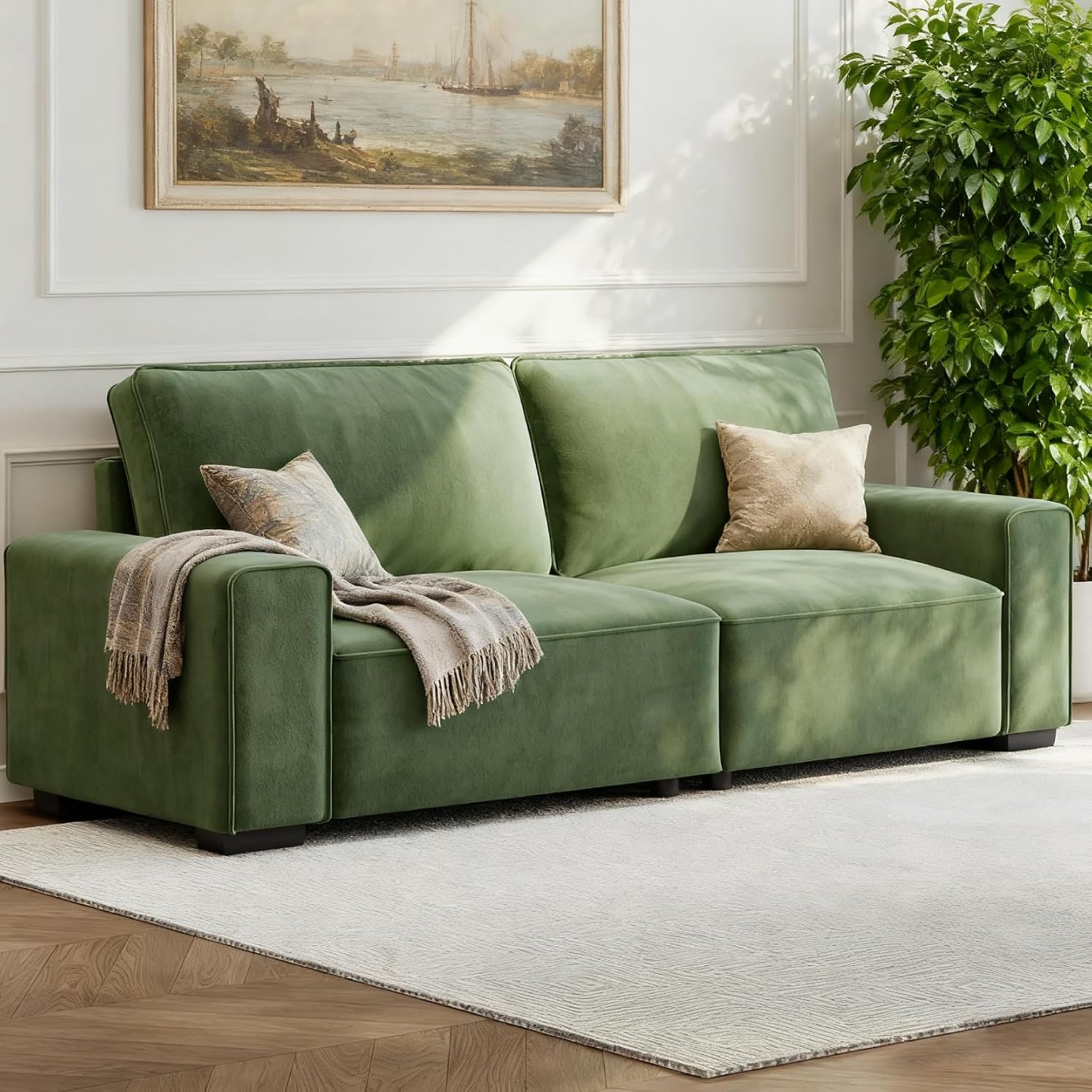 Amazon.com: Vesgantti 87'' Chenille Couch for Living Room, 3 Seater ...