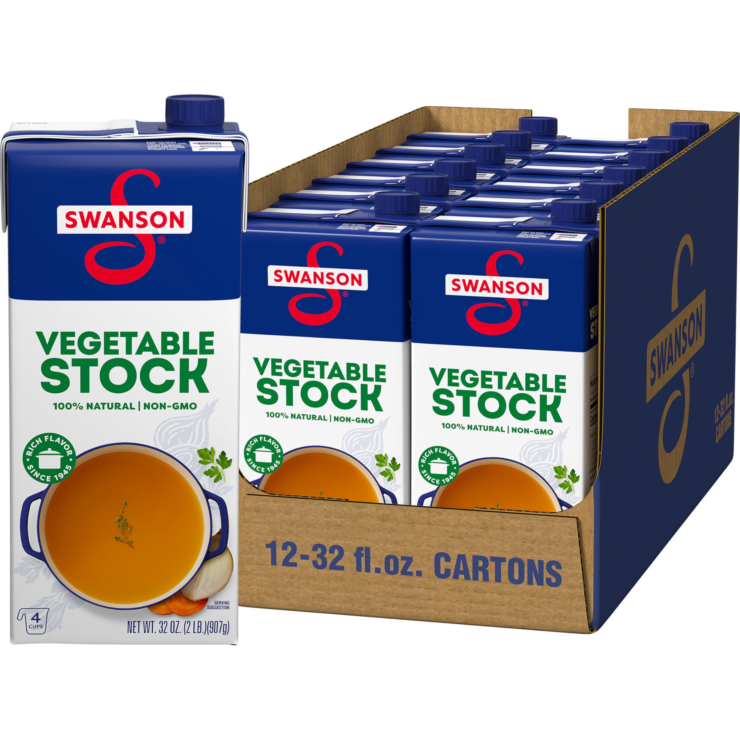 Amazon.com: Swanson 100% Natural, Gluten-Free Vegetable Stock, 32 Oz ...