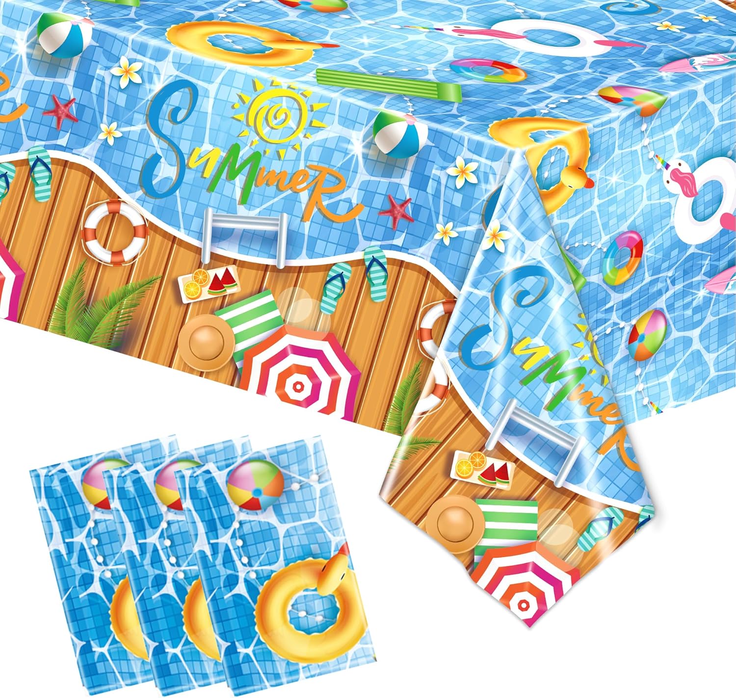 Amazon.com: JLCFUTURE 3PCS Summer Swimming Pool Party Tablecloth ...