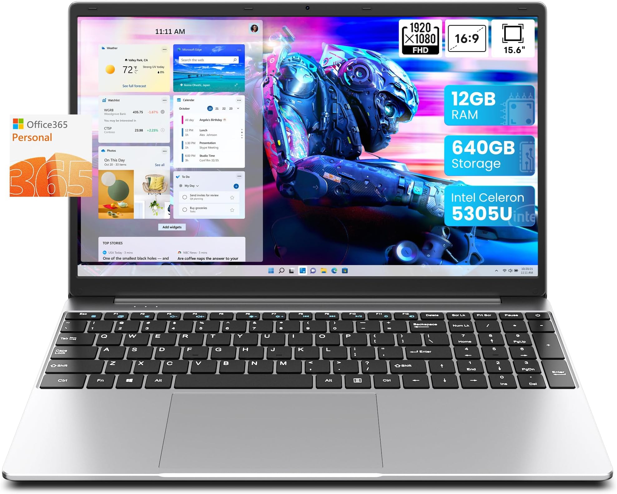 Amazon.com: jumper Laptop, 12GB RAM 640GB ROM, Office 365-1 Year 5305U ...