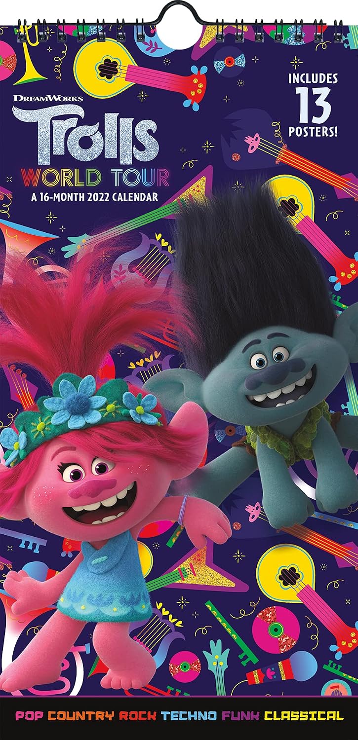 2022 DreamWorks Trolls World Tour Mini Poster Calendar : Trends ...
