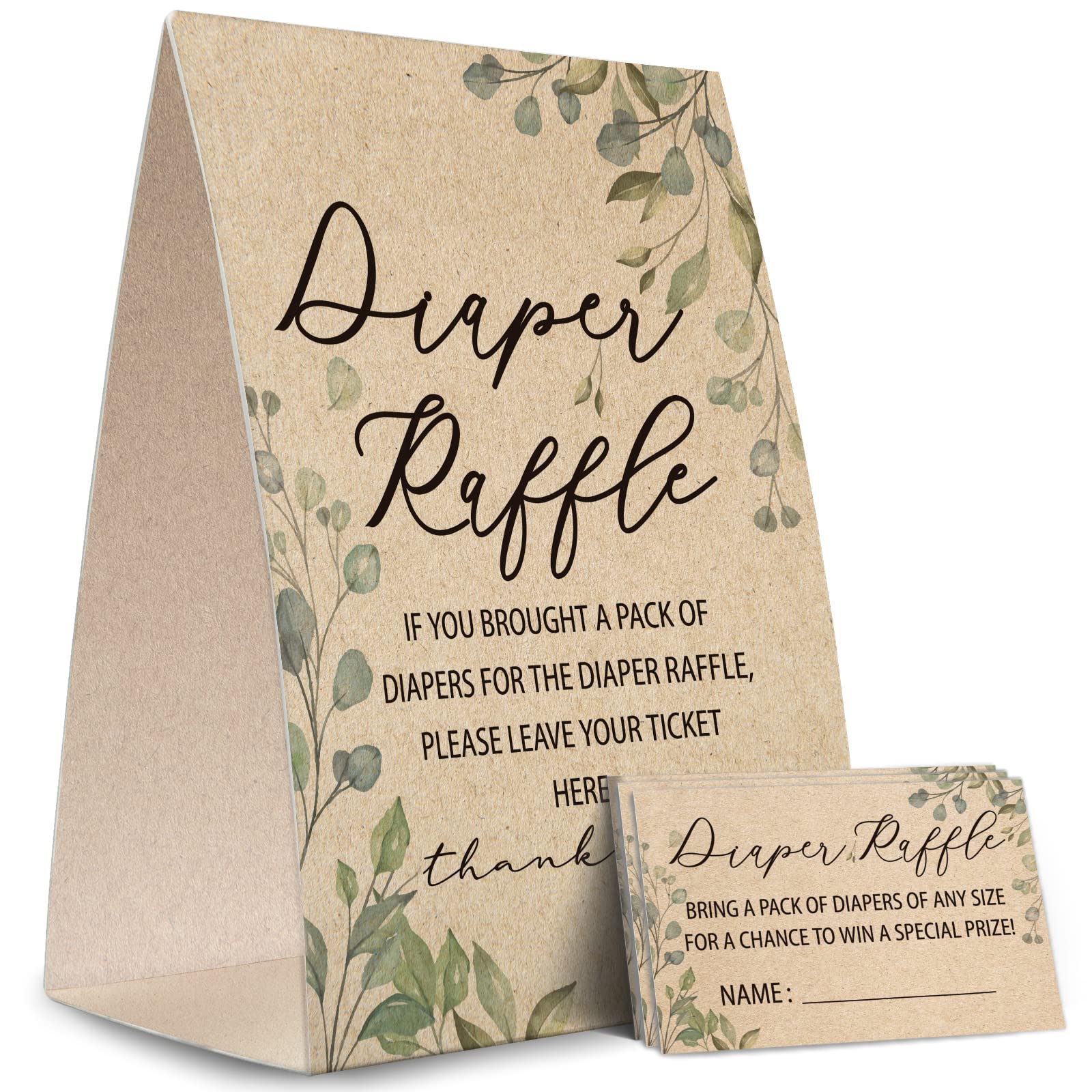 Buy Kraft Paper Diaper Raffle Sign,Diaper Raffle Baby Shower Game Kit ...