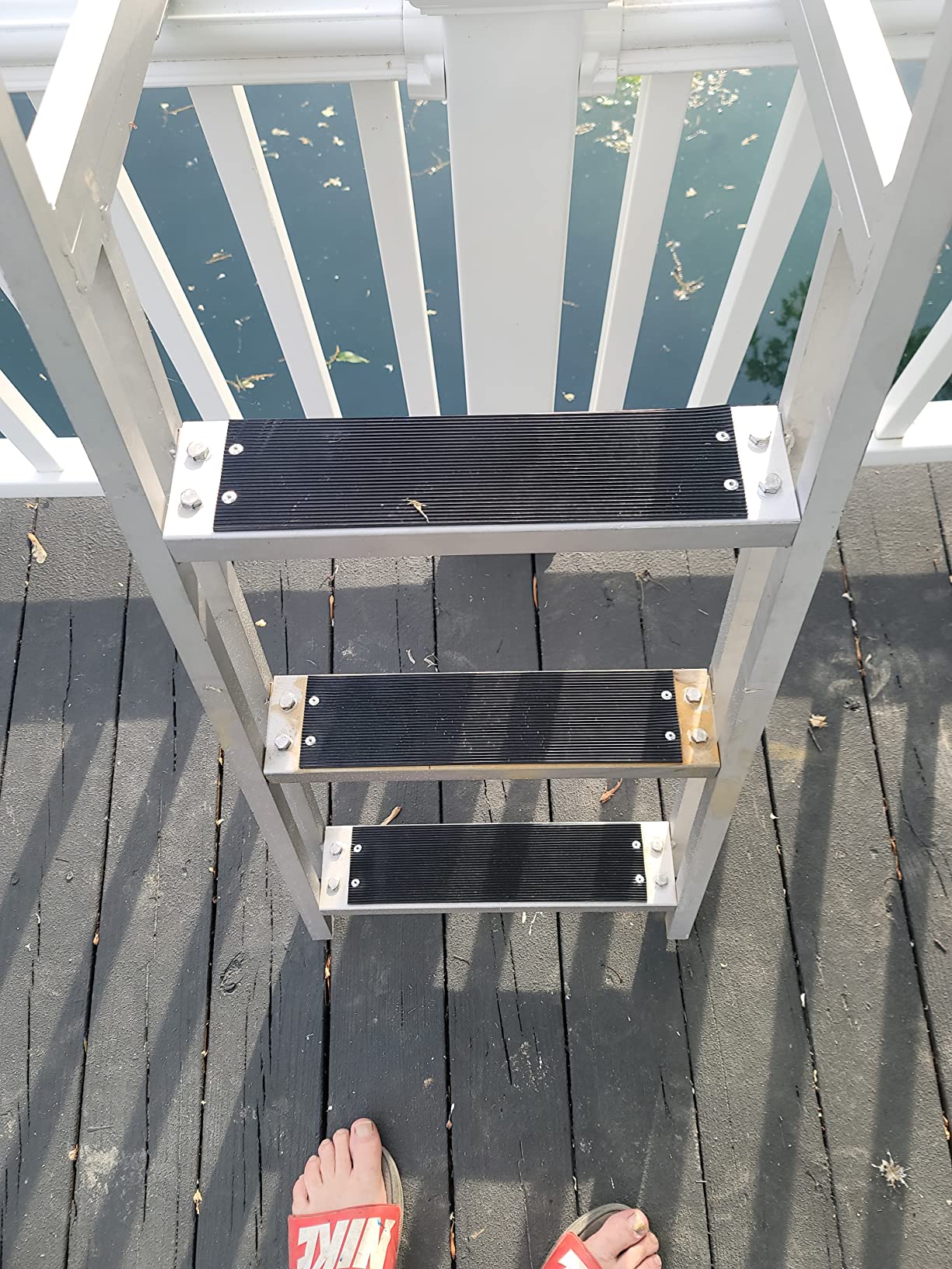 $14/mo - Finance VEVOR Removable Dock Ladder with Rubber Mat, Pontoon ...