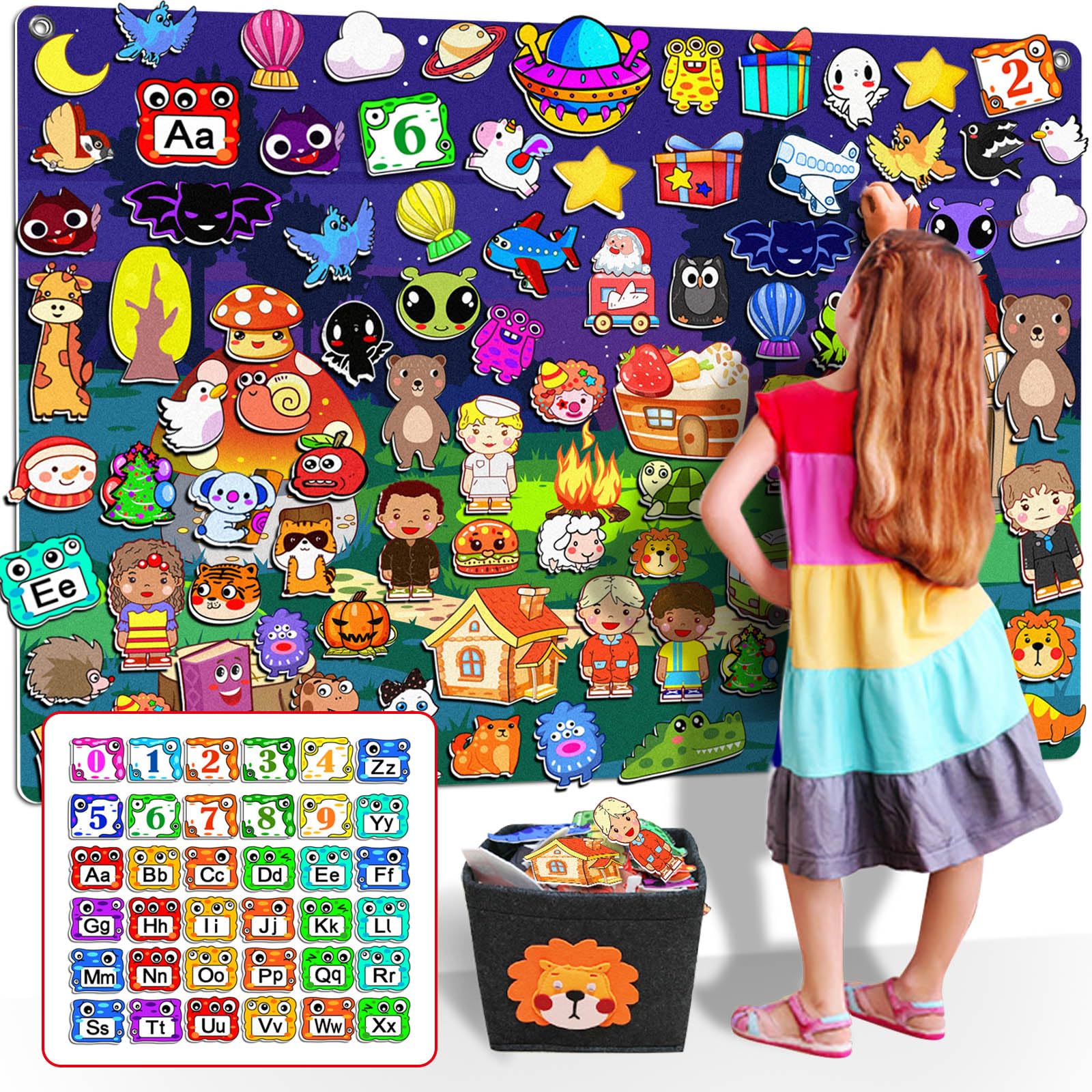 Amazon.com: 200Pcs Felt Story Board Set with Storage Bag Preschool ...