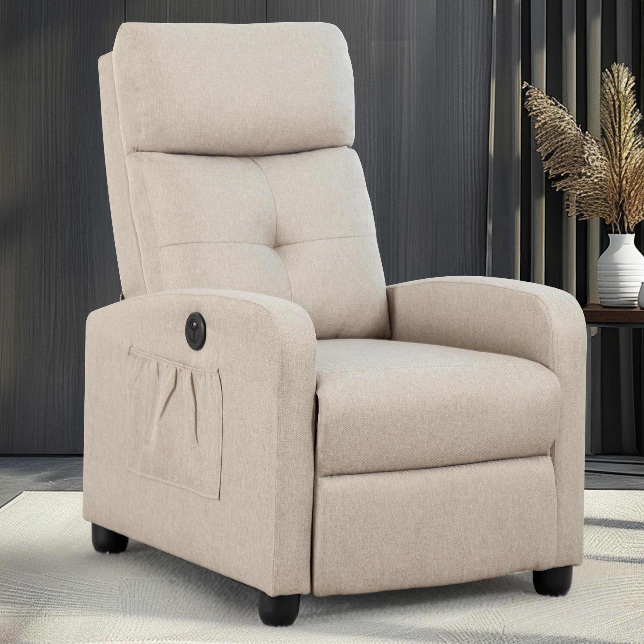 Amazon.com: Sftaiyou Power Massage Recliner Chair, Fabric Recliner ...