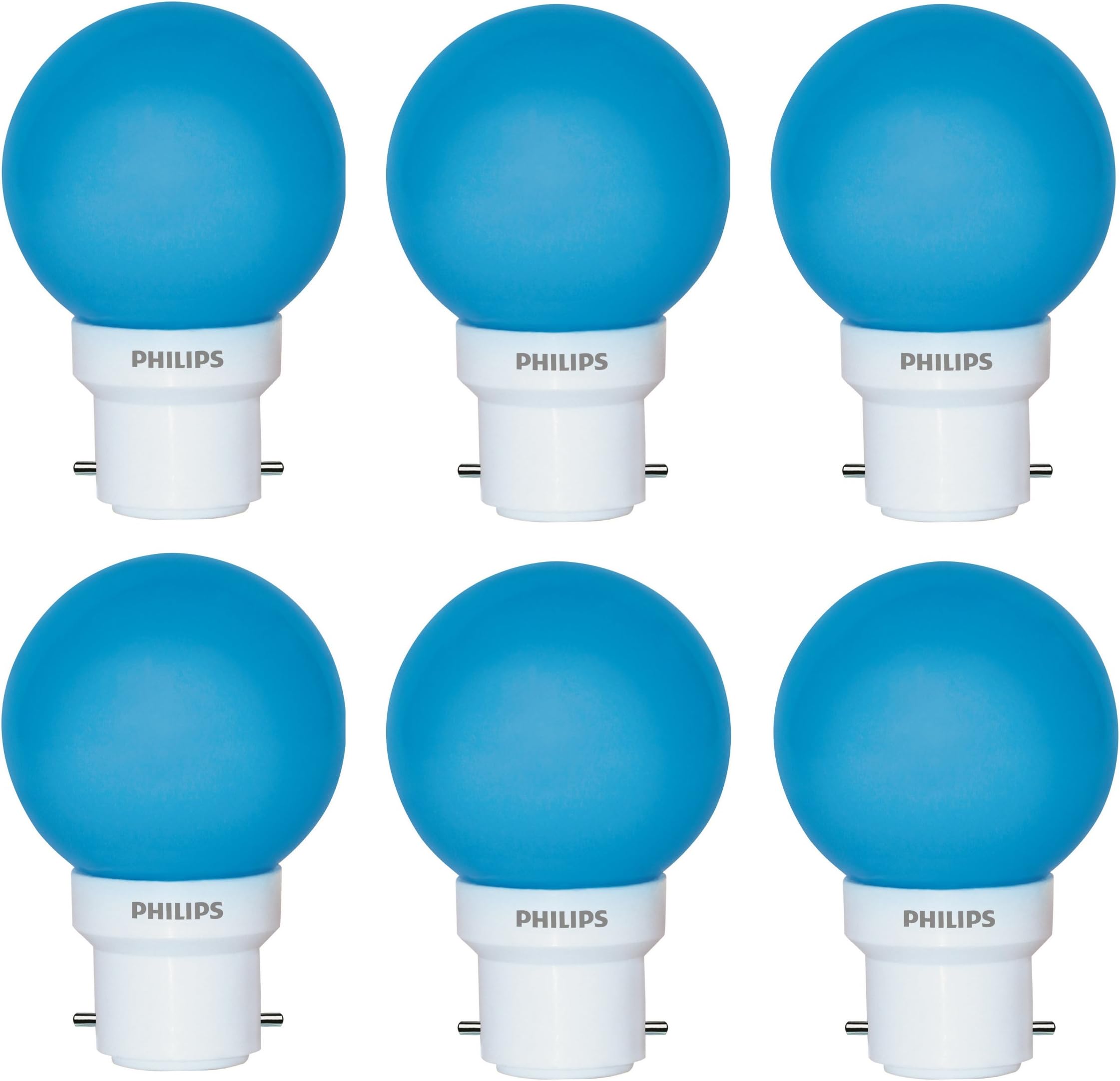 Buy PHILIPS 0.5W LED Blue Bulb, Pack of 6, (Deco Mini) Online at Low ...
