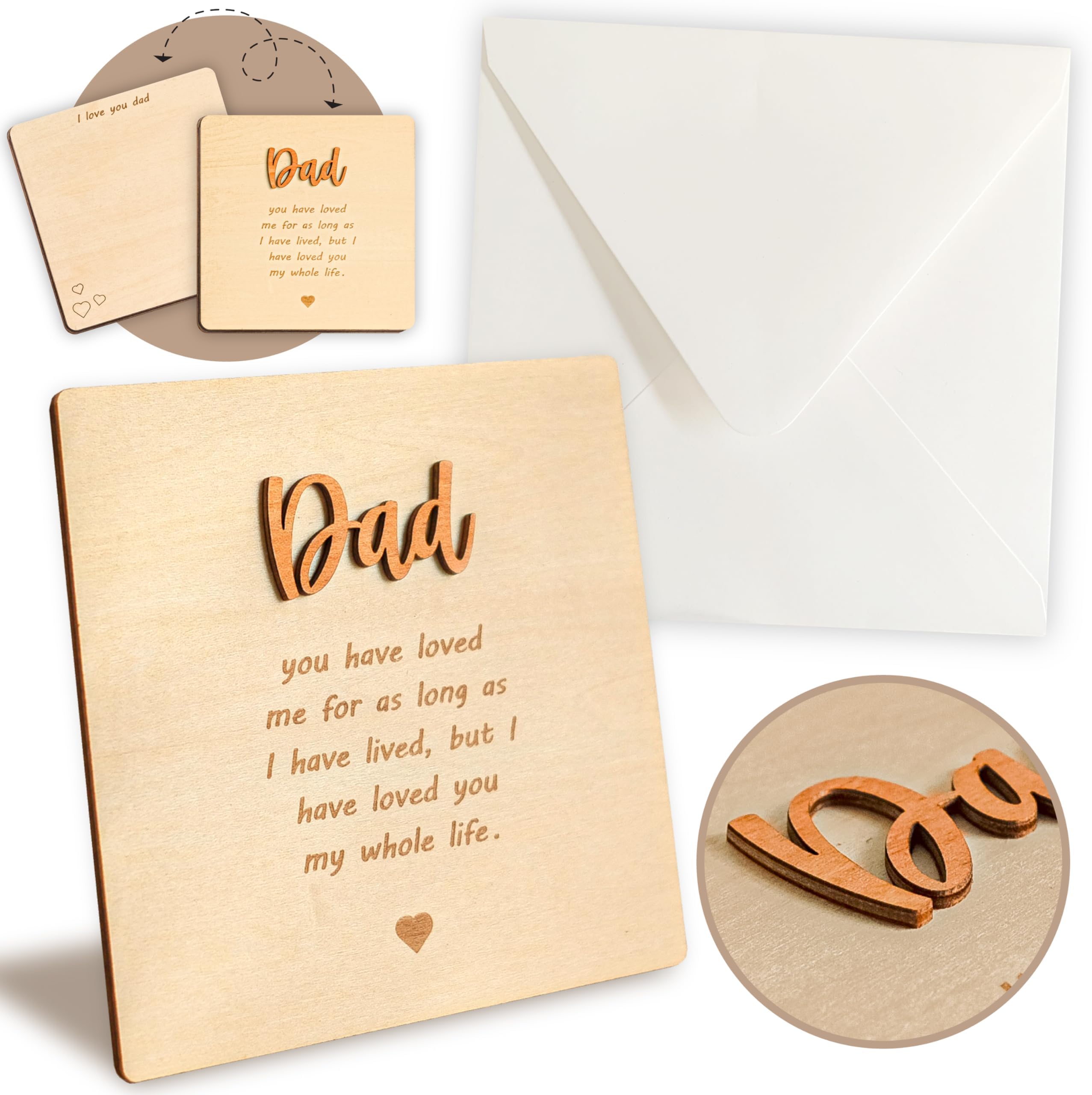 Amazon.com : WOODAMORE Happy Birthday Card for Dad from Daughter ...