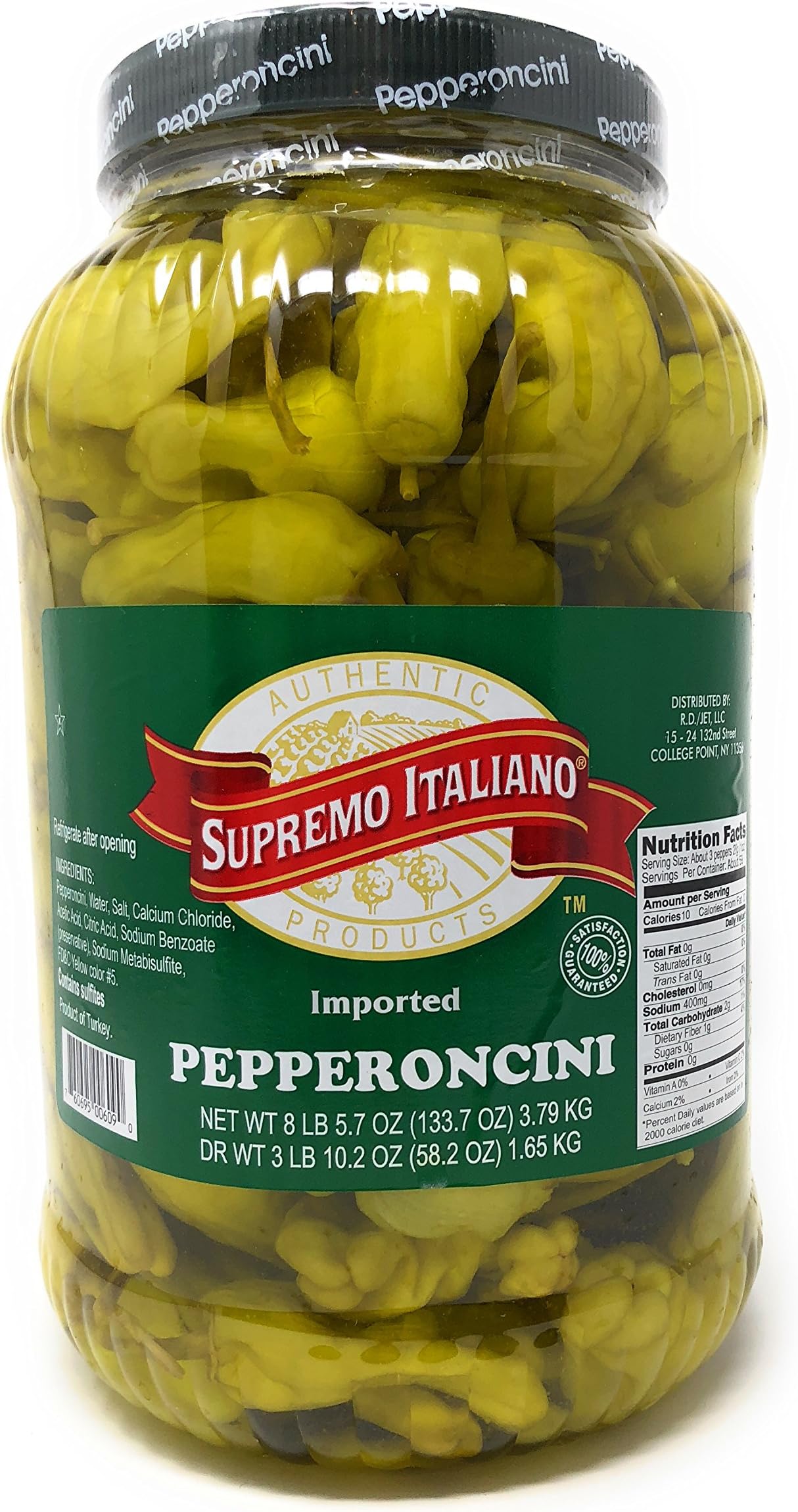 Amazon.com : Supremo Italiano: Pepperoncini 1 Gallon : Chile Peppers ...