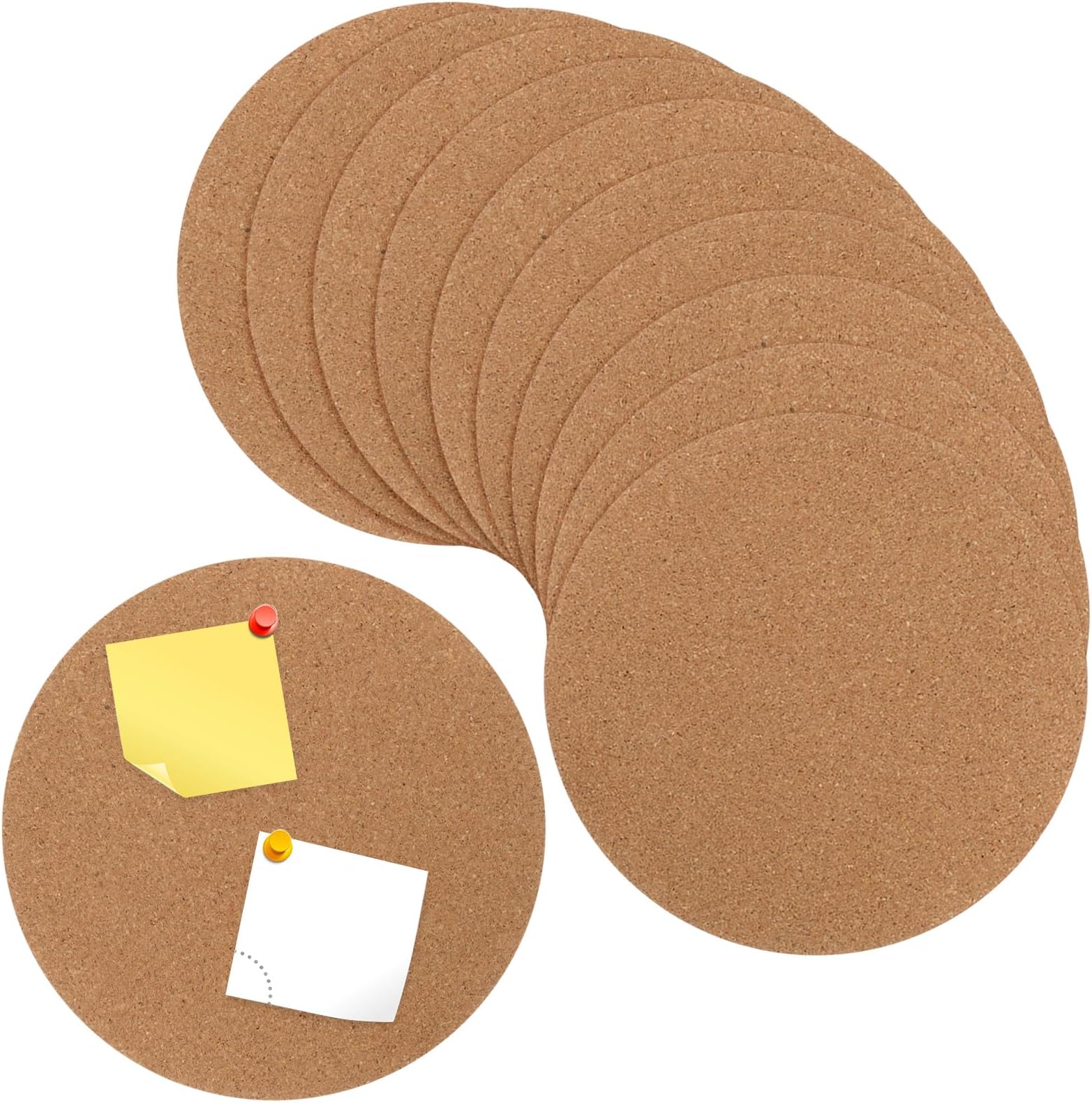 Amazon.com : Jetec 10 Pcs Cork Bulletin Boards 8 Inch Round Cork Tiles ...