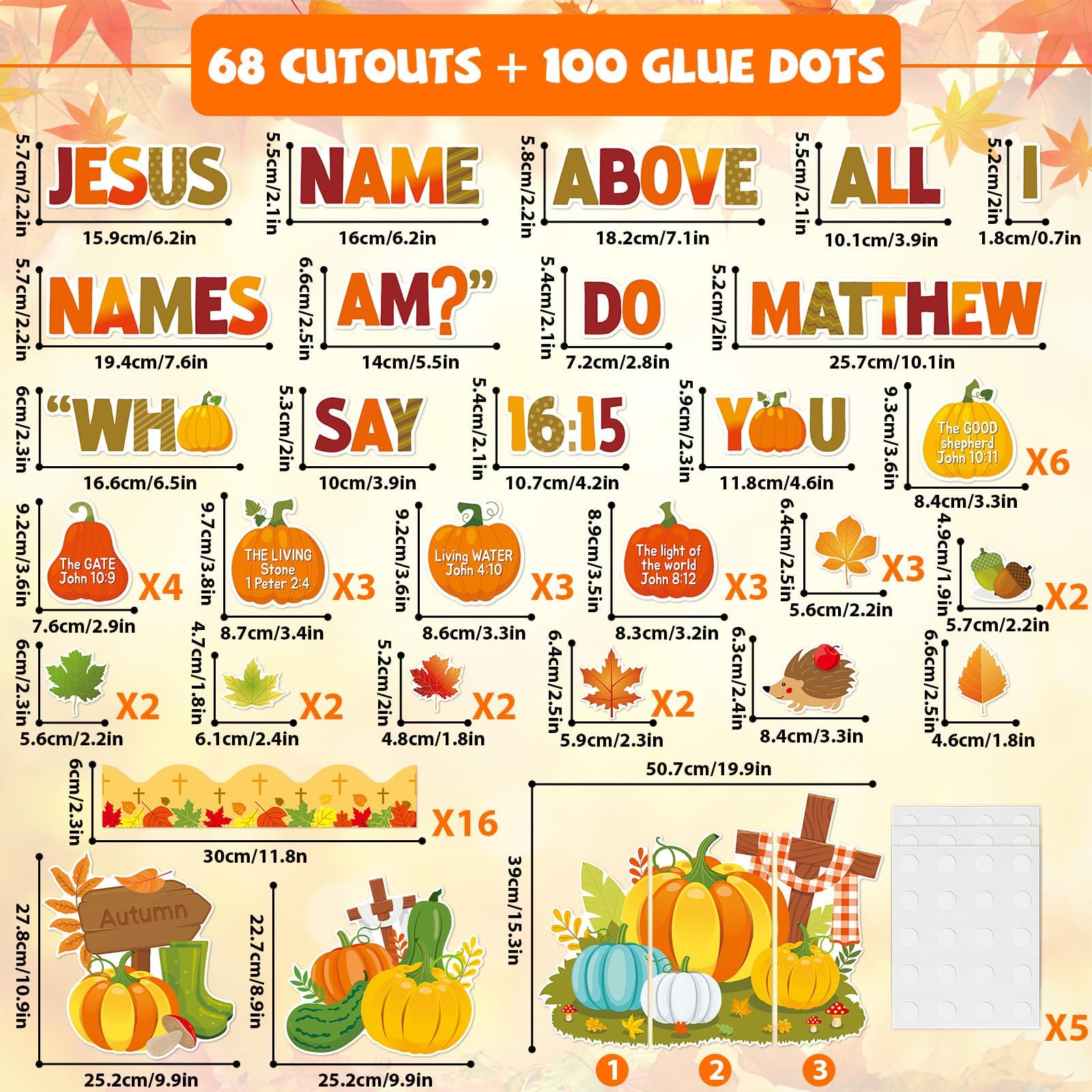 Snapklik.com : Fall Bulletin Board Decorations Jesus Names Pumpkin ...