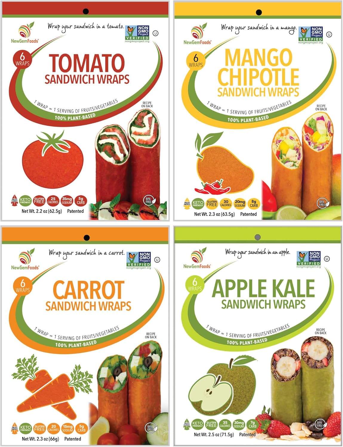 Amazon.com: Sandwich Wrap 24ct Value Pack - 4 Flavors : Grocery ...