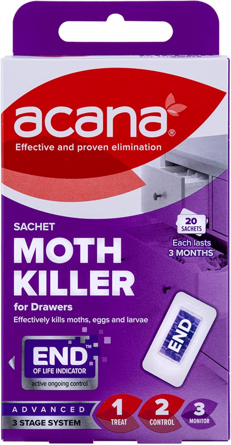 Acana Sachet Moth Killer 20 Pack- For Drawers & Storage- Protects ...