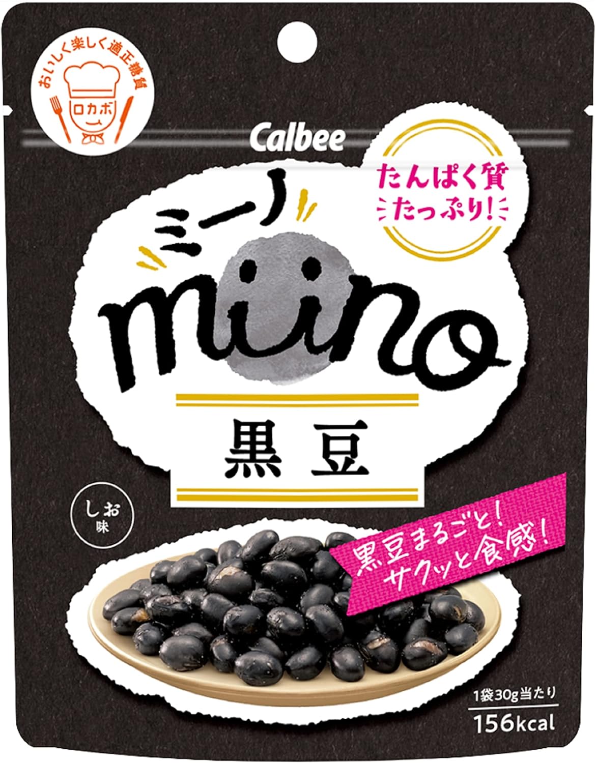 Amazon.co.jp: miino(ミーノ) カルビー miino 黒豆しお味 30g×12袋 たんぱく質 : 食品・飲料・お酒